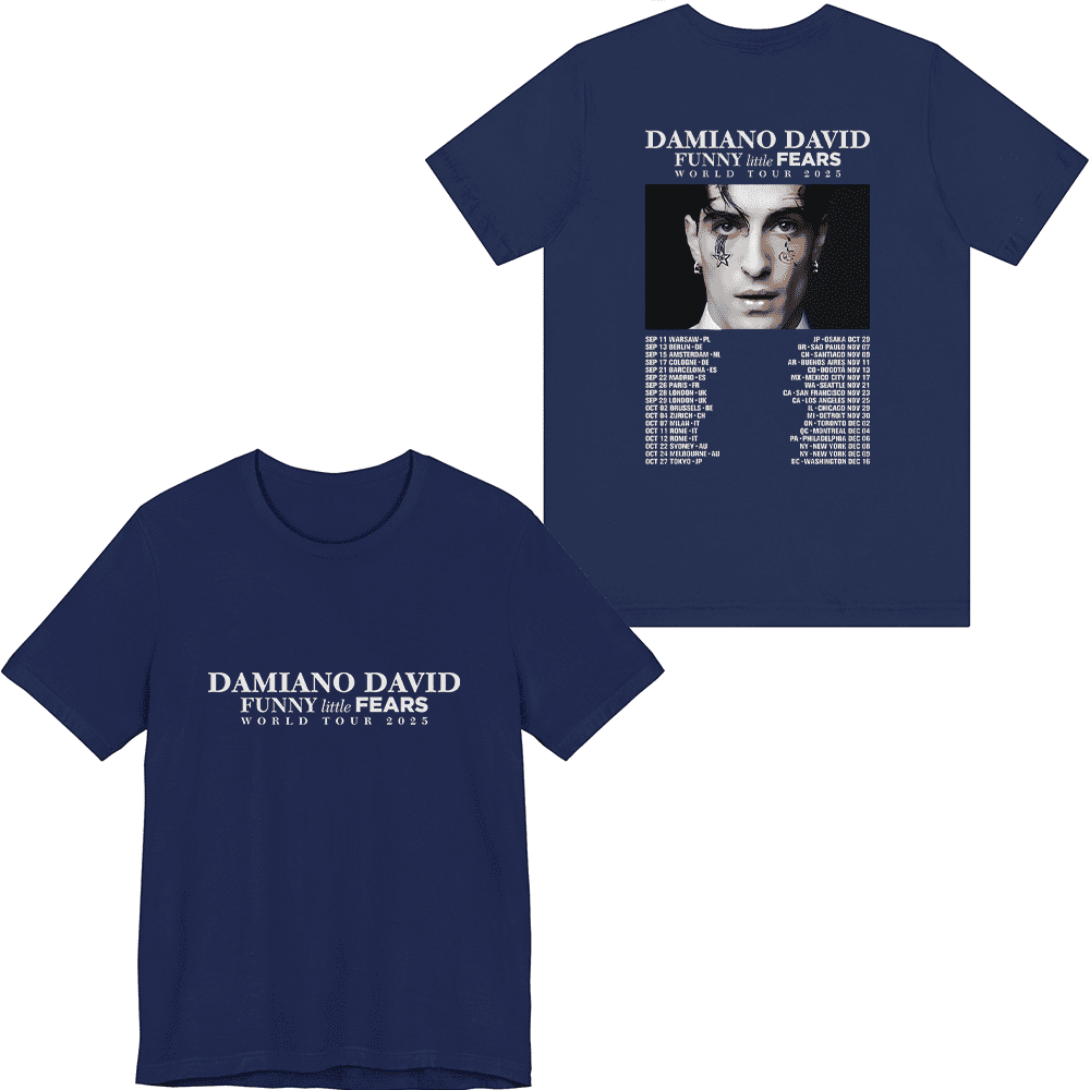 Damiano David Merch Funny Little Fears World Tour T-shirt Men Women ...