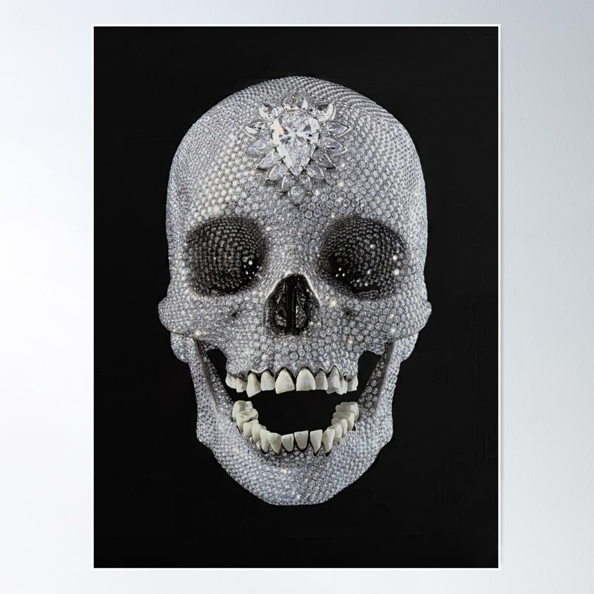 Damien Hirst : For The Love Of God (Wonder) The Diamond Skull 2007 Poster Wall Art, Modern Wall ...