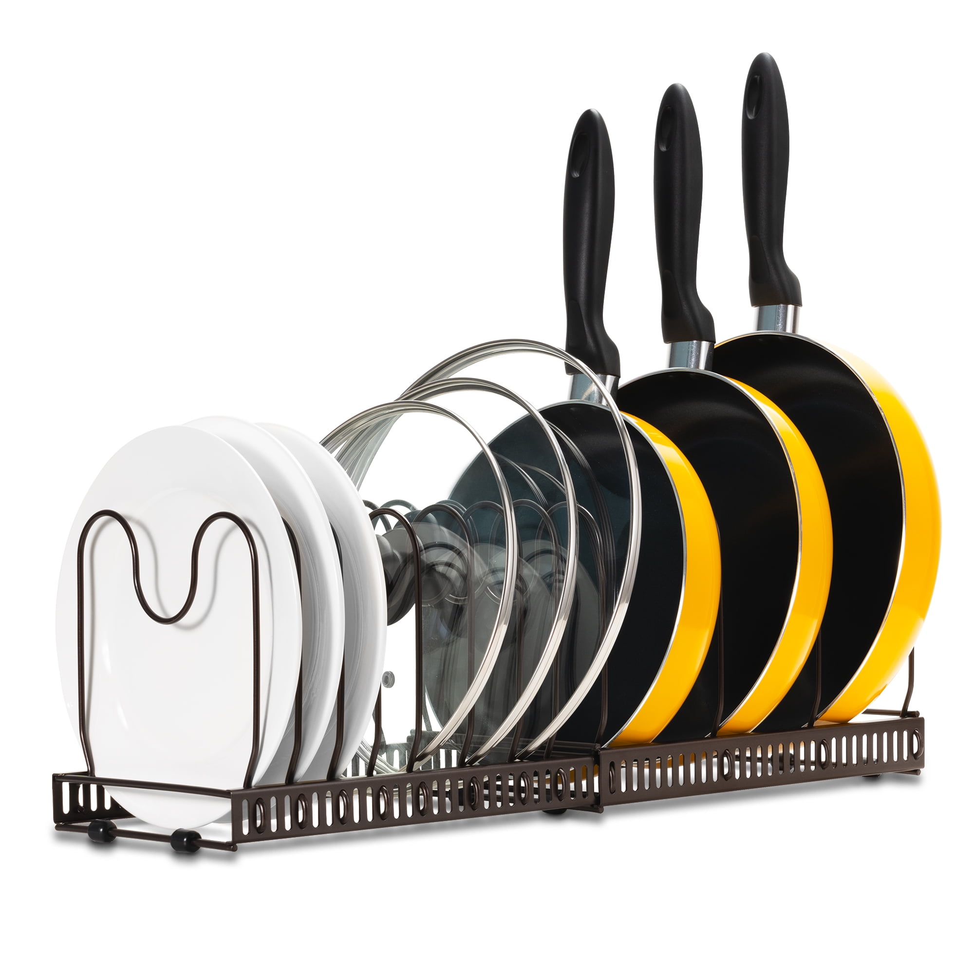 Damita Expandable Pot and Pan Organizer Rack, 10 Adjustable ...