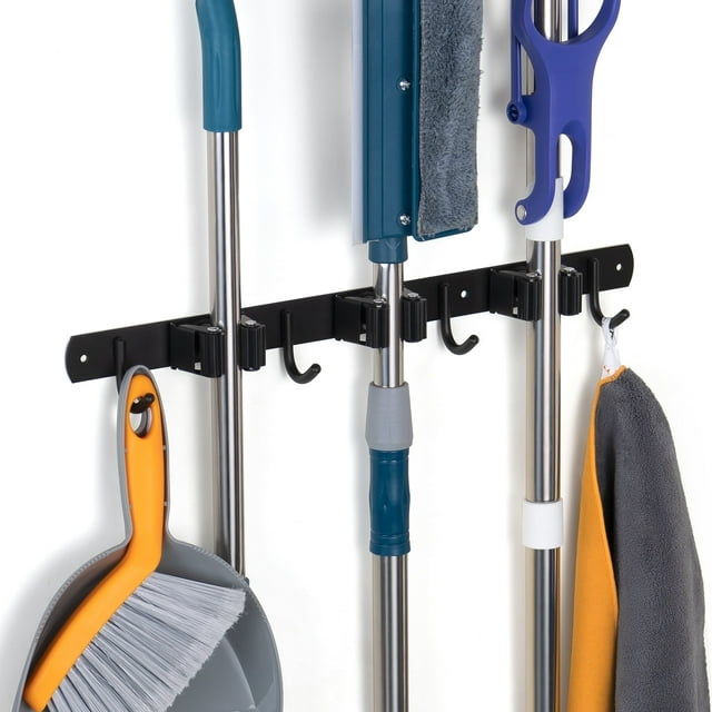 Damita Heavy Duty Mop Broom Holder, Wall Mount, Stainless Steel - 3 ...