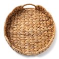 Damkogic Scalloped Edge Round Rattan Tray, Serving Tray with Handles ...