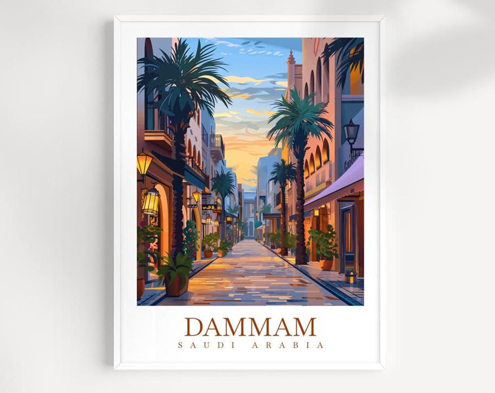 Dammam Travel Print Wall Art Saudi Arabia Wall Hanging Home Décor ...