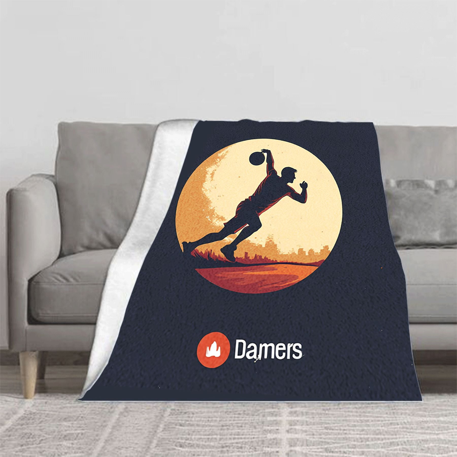 Dammers Cozy Flannel Blanket - Soft Warm Durable Stylish Moon & Flame ...