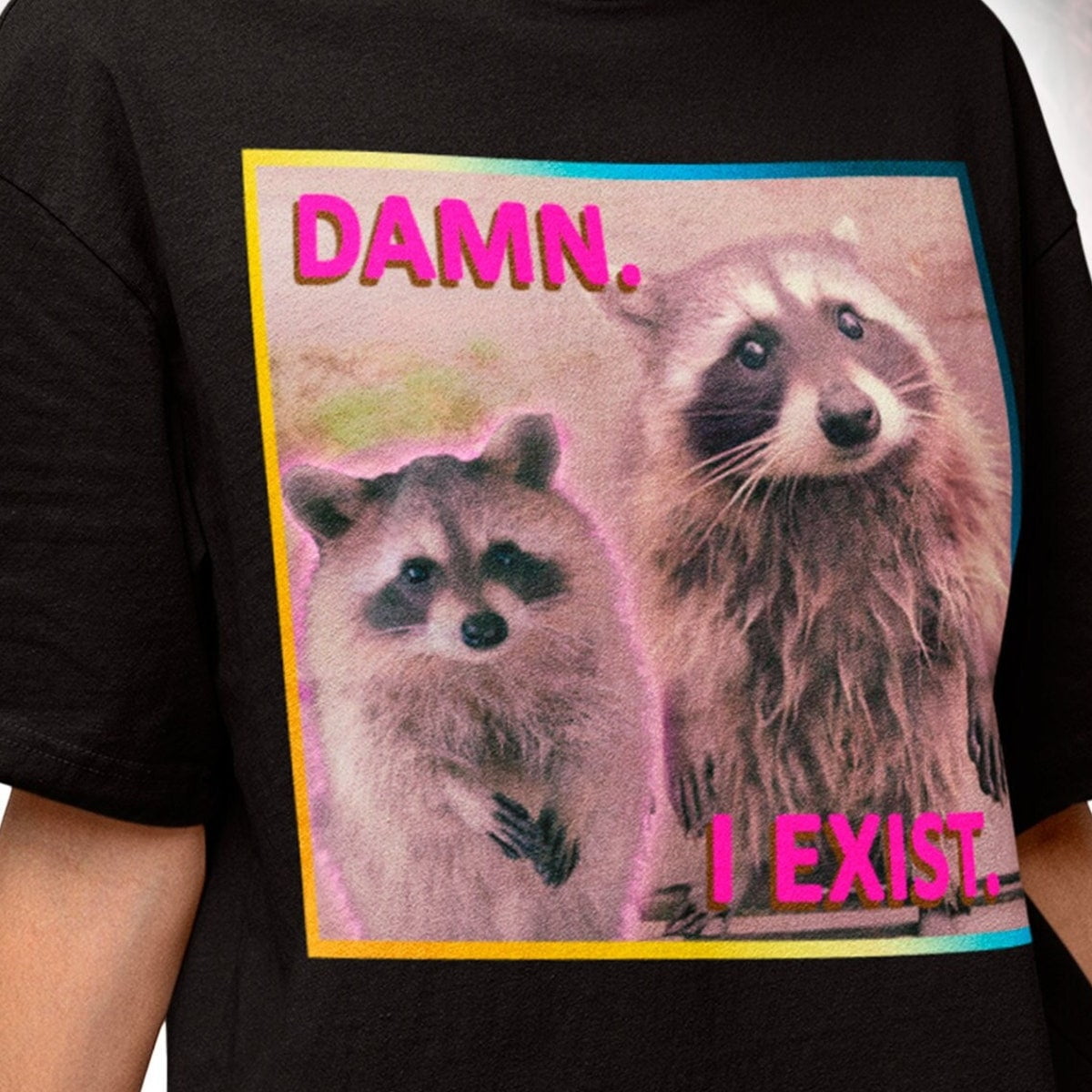 Damn I Exist Existential Jokes Meme Shirt - Raccoon Meme Tee - Opossums ...