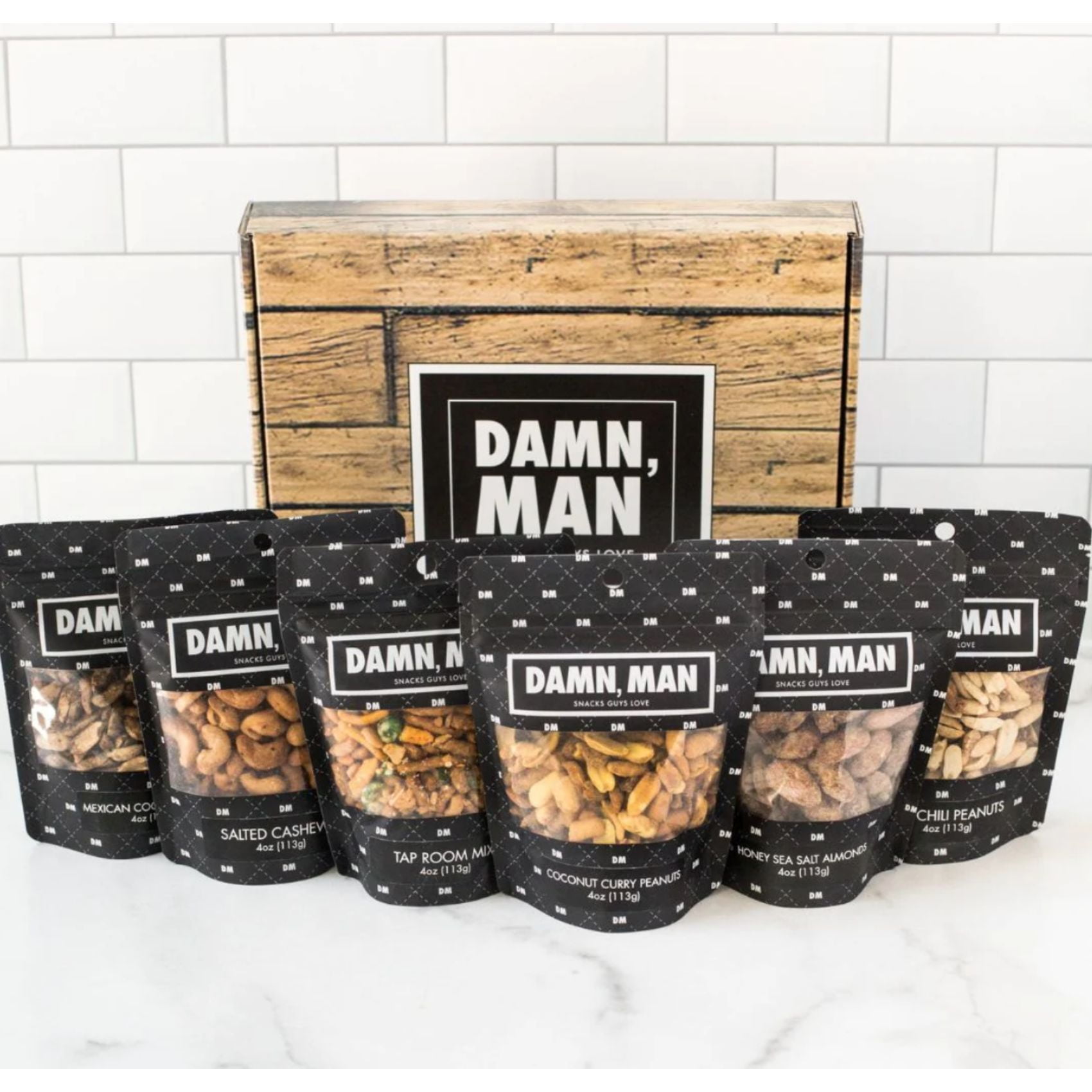 Damn, Man Gourmet Assorted Nut Box - - Sweet & Salty Almonds Cashews ...
