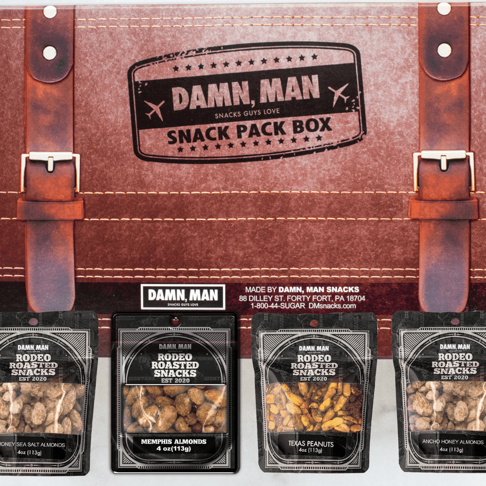 Damn, Man Honey BBQ Nut Snack Pack, Sweet and Spicy, 4 Pack, 4 oz Bags ...
