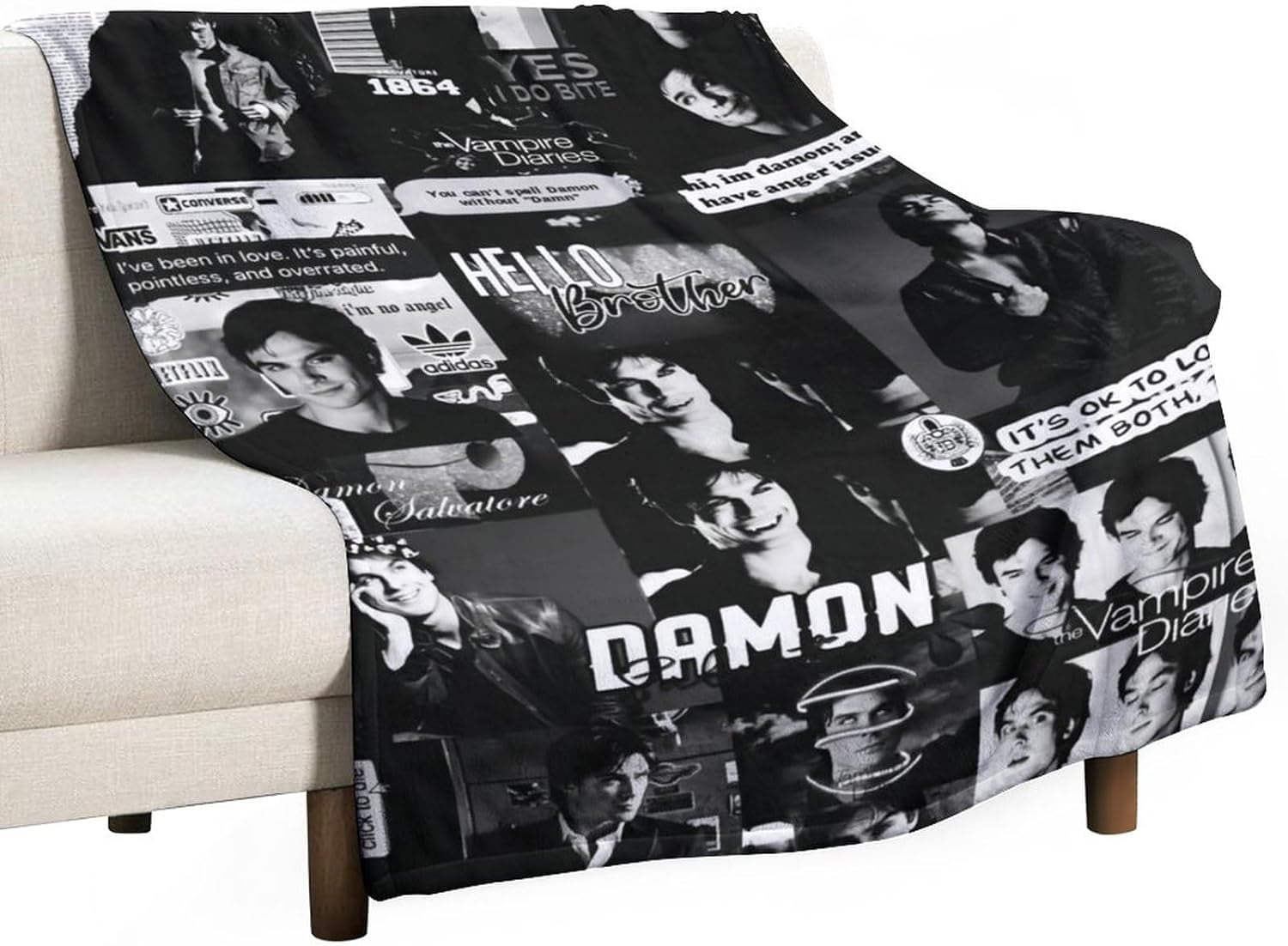 Damon Actor Salvatore 60"x80" Thow Blanket Super Soft Micro Wool ...