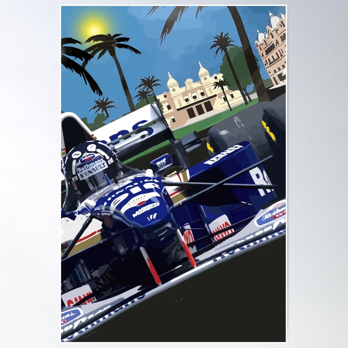 Damon Hill Williams - 53 Grand Prix Automobile Monaco Gp 1995 Poster ...