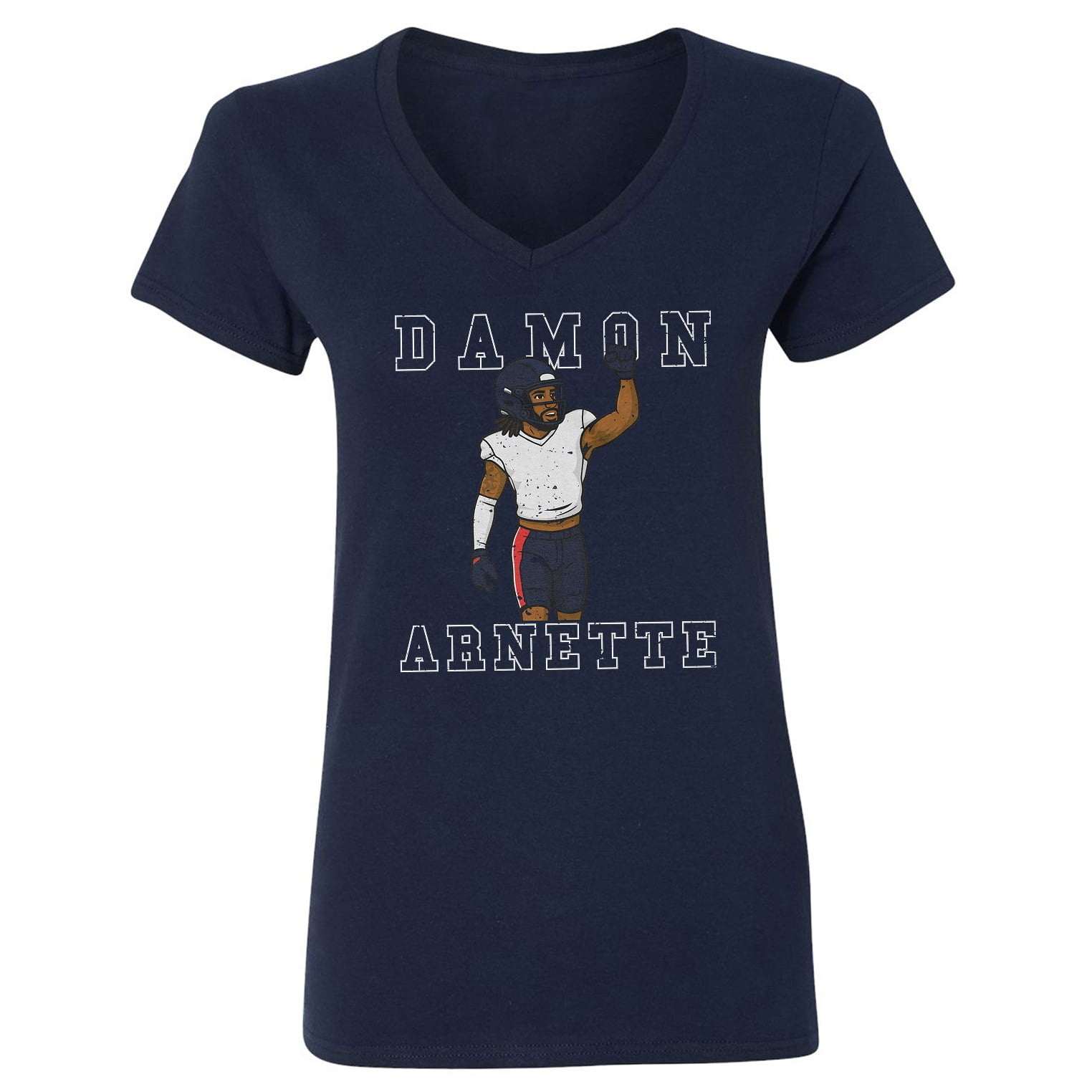 Damon Inspired Design - Houston Fans Ladies' V-Neck Tshirt (Navy, X ...