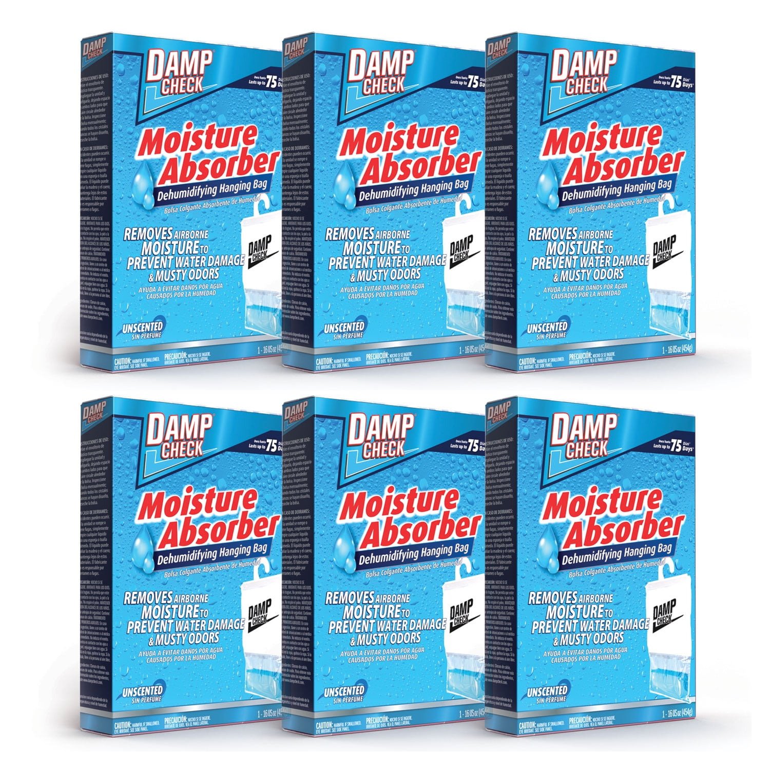 Damp Check Moisture Absorber Hanging Bags - 16 OZ (6 PACK) - Walmart.com