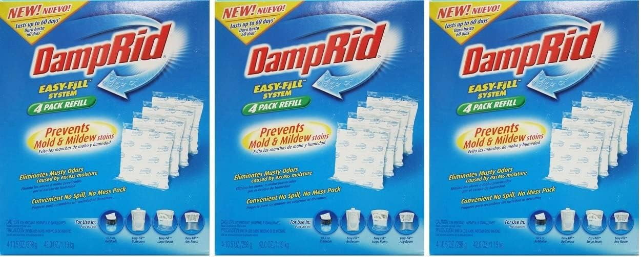 DampRid Easy Fill Moisture Absorber Refill No Scent 42 Oz, 3 Pack ...