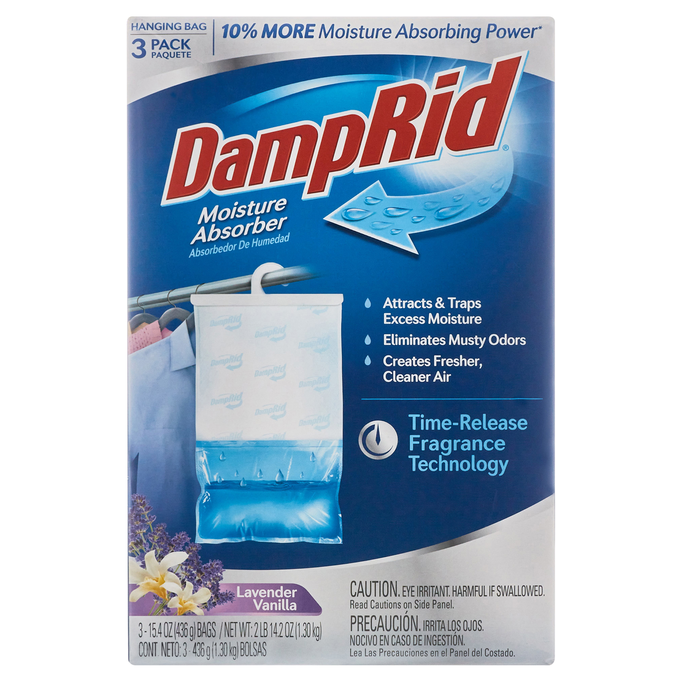 DampRid Hanging Moisture Absorber, Lavender Vanilla, 14 oz (Pack of 3 ...
