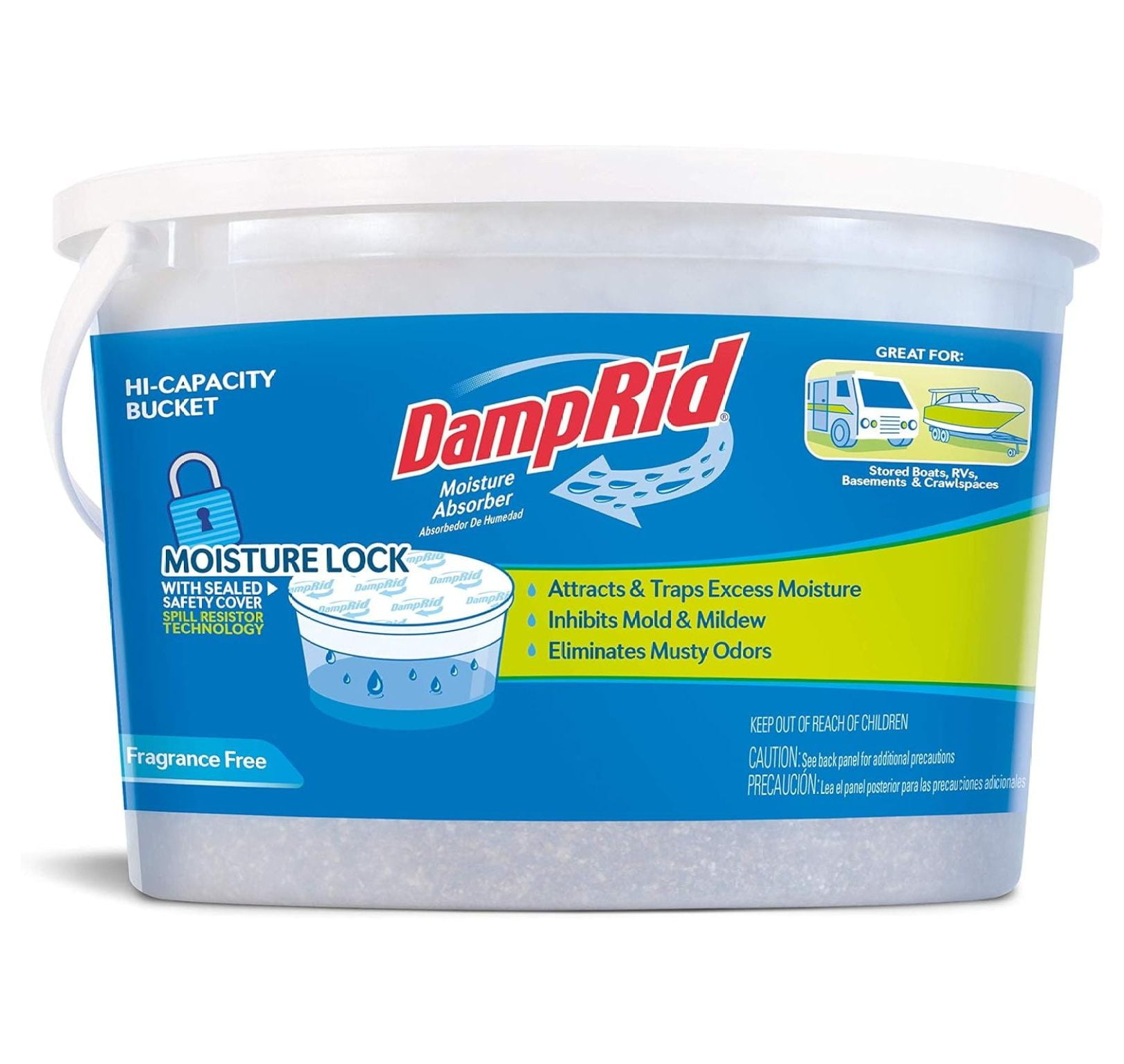 DampRid Moisture Absorber, 4 lb Bucket, Fragrance Free - Large Space ...