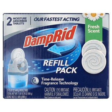 DampRid Reusable Moisture Absorber with Drop-In Tablet, Fresh Scent, 15 ...