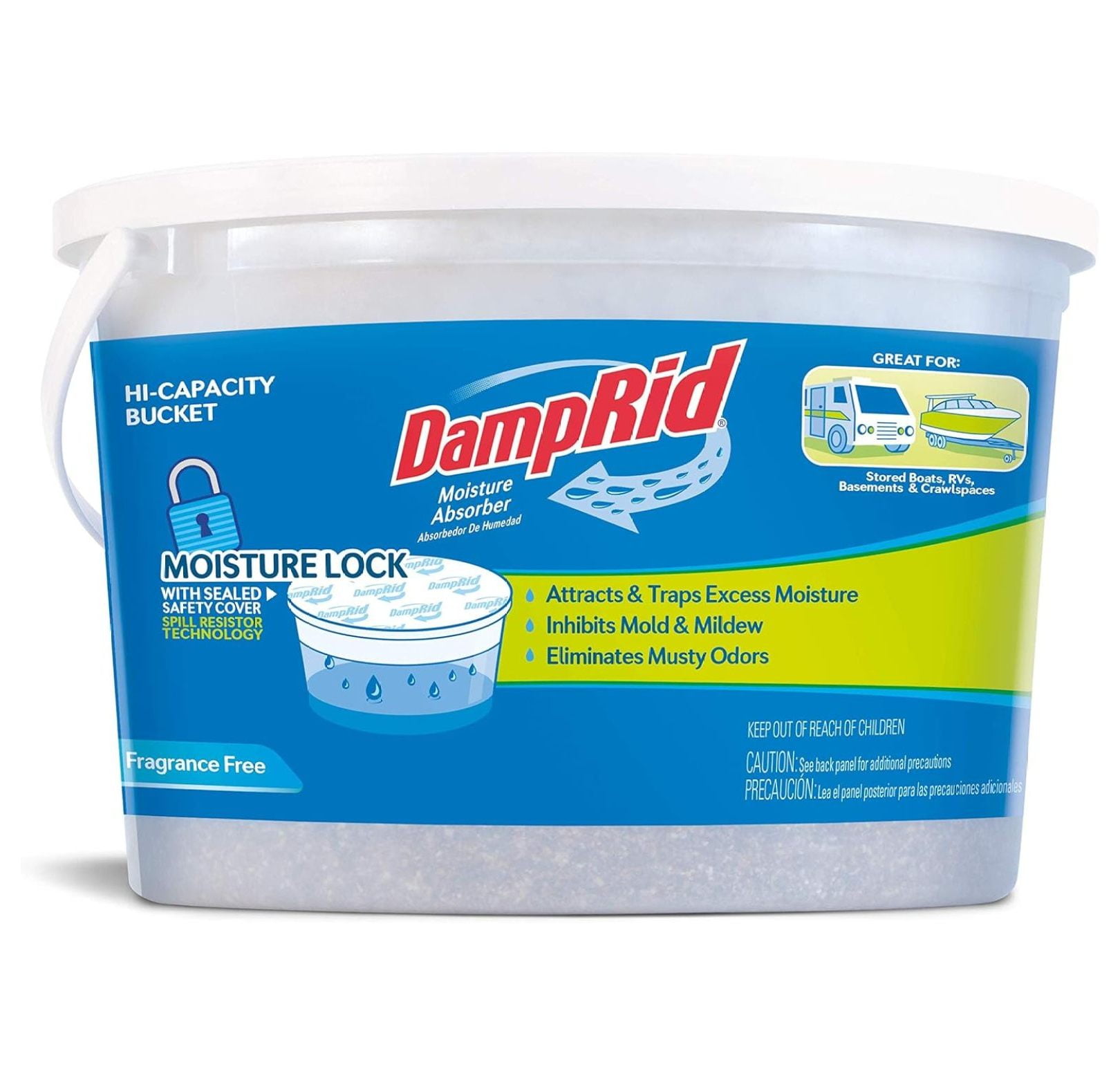 DampRid Moisture Absorber Hi-Capacity Bucket, 4 lb., Fragrance Free ...