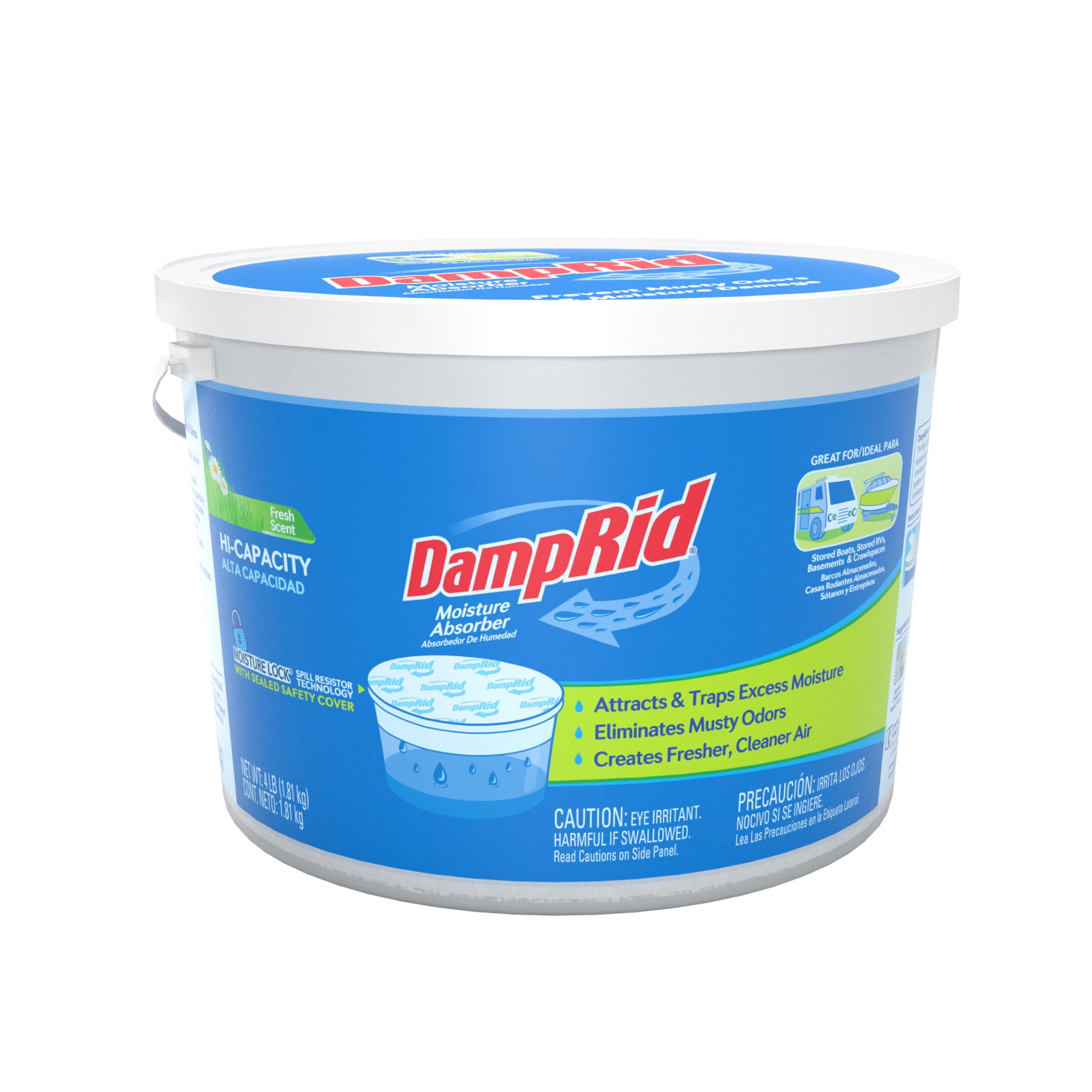 DampRid Hi-Capacity Moisture Absorber, Large Container for Basement ...