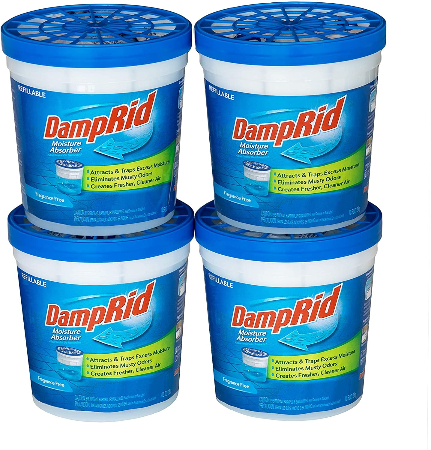 DampRid Refillable Moisture Absorber, 10.5 oz. Cups, 4 Pack, Fragrance ...