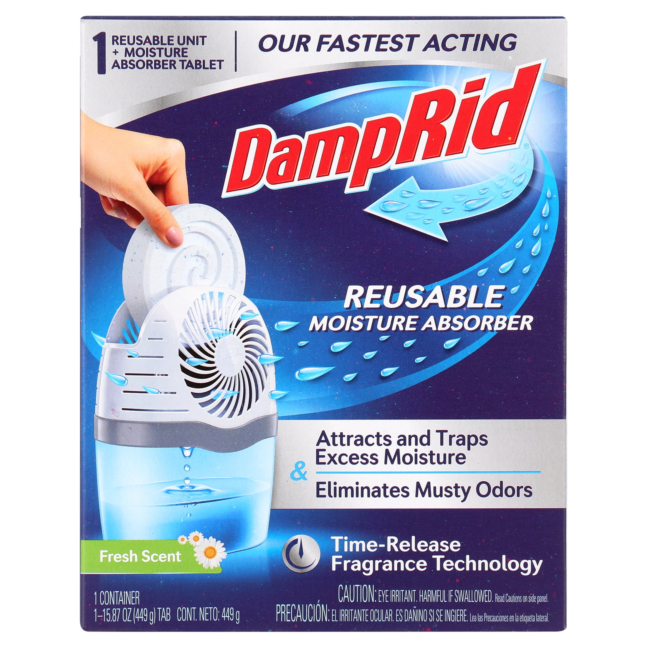 DampRid Reusable Moisture Absorber with Drop-In Tablet, Fresh Scent, 15.8 oz. - Walmart.com