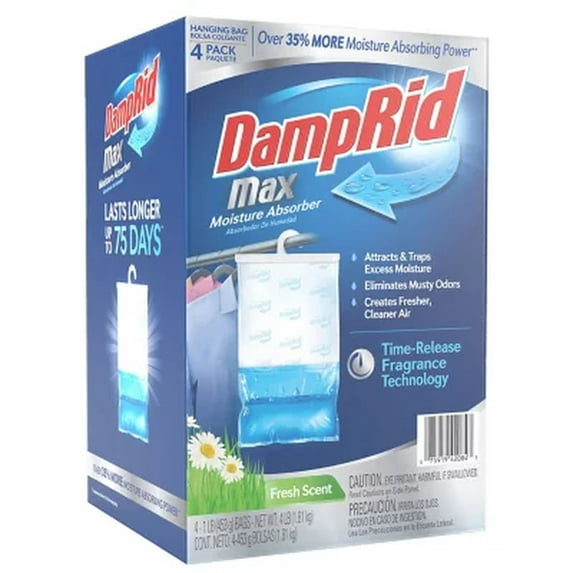 Damprid Max Moisture Absorber Hanging Bag, Fresh Scent 4 Pk. - Walmart.com