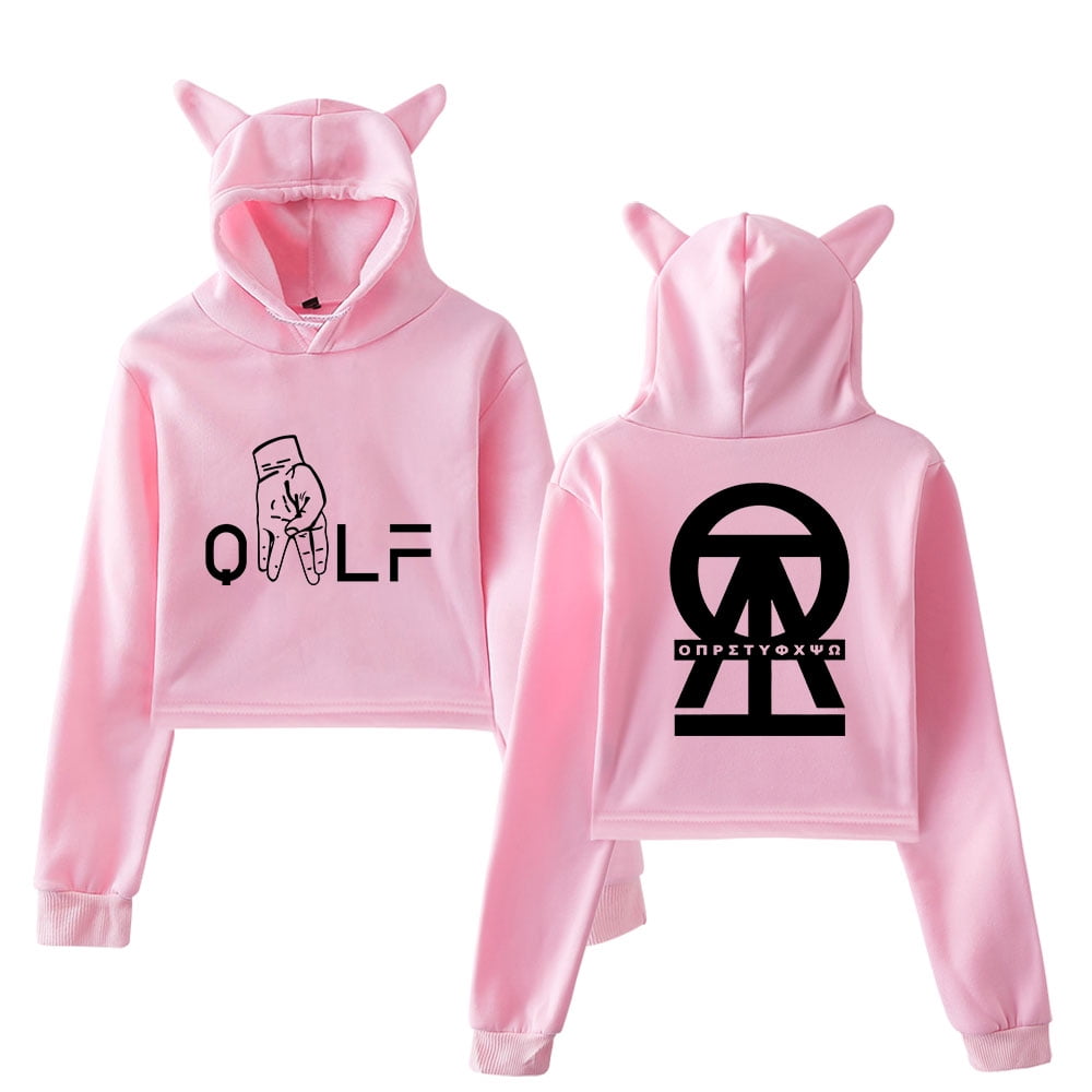 Damso Logo Girl's Cute Cat Ear Cropped Pullover Hoodie Hooded ...