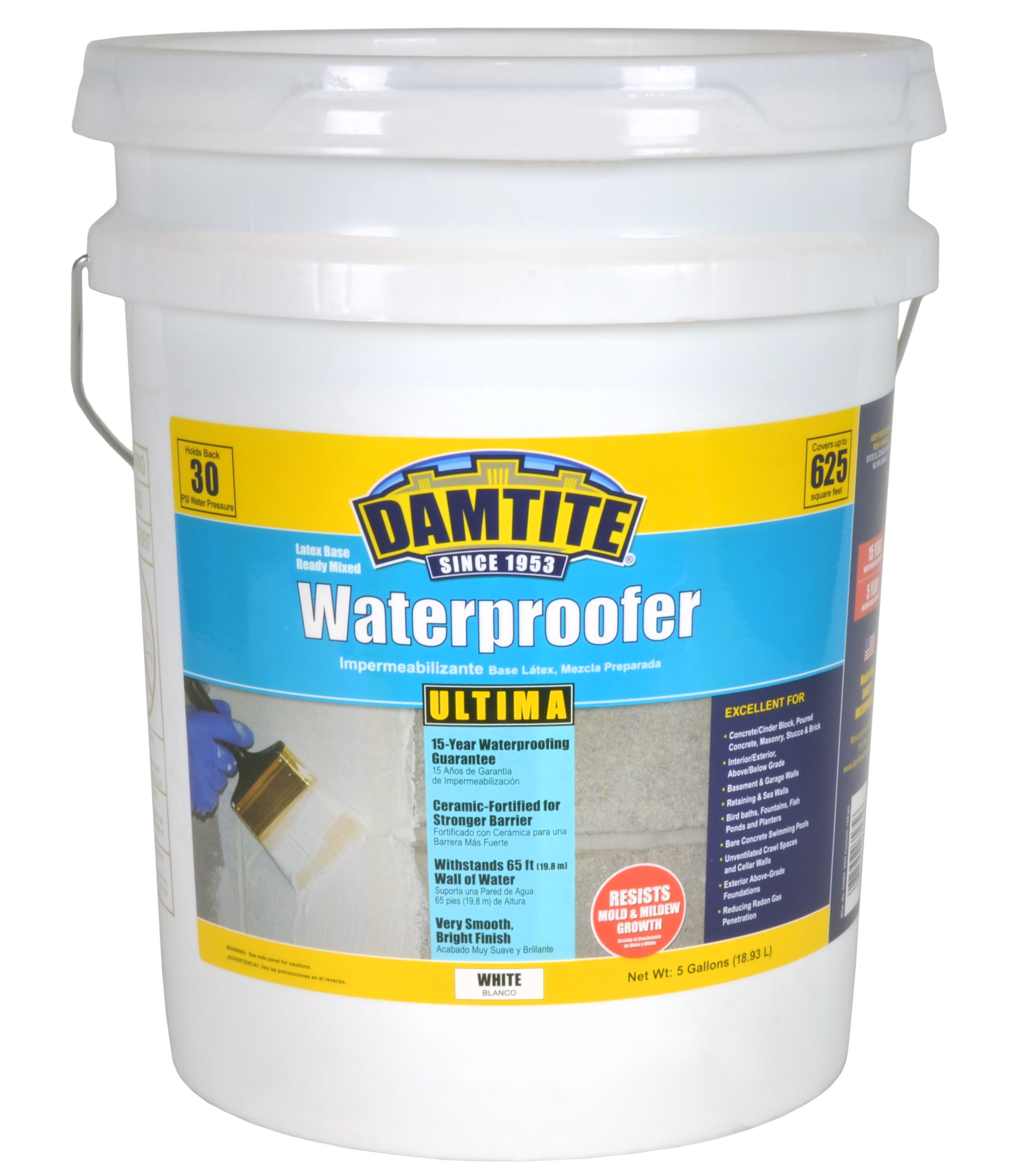 Damtite Ultima Latex Waterproofer, White, 5 Gallon - Walmart.com