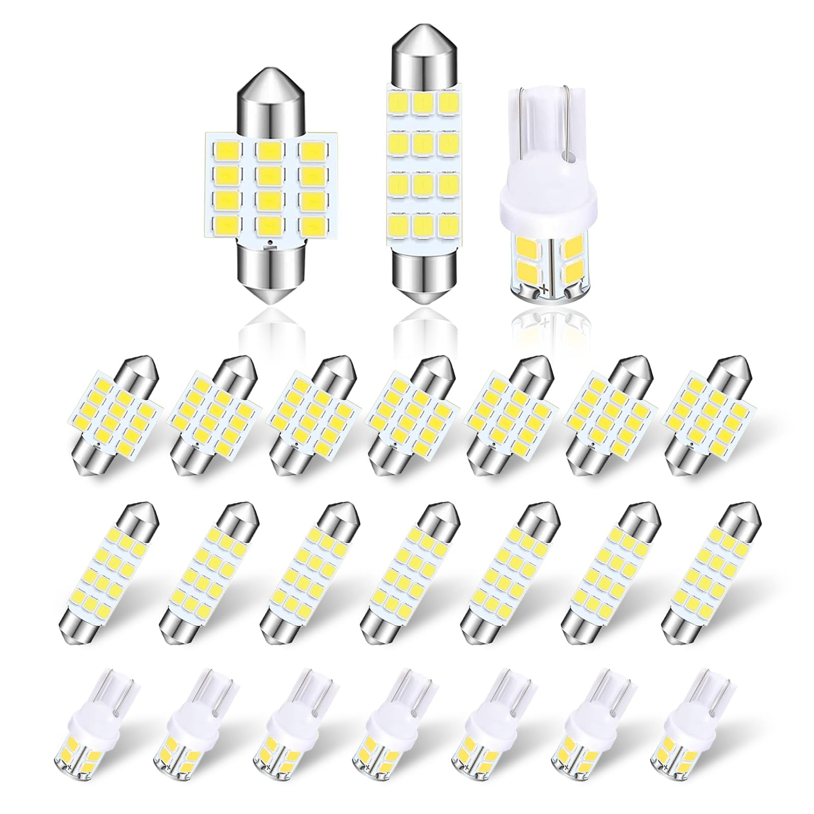 Damwot 24PCS Car LED SSF20 Bulb, Car LED Lights Combination Bulb Kit ...