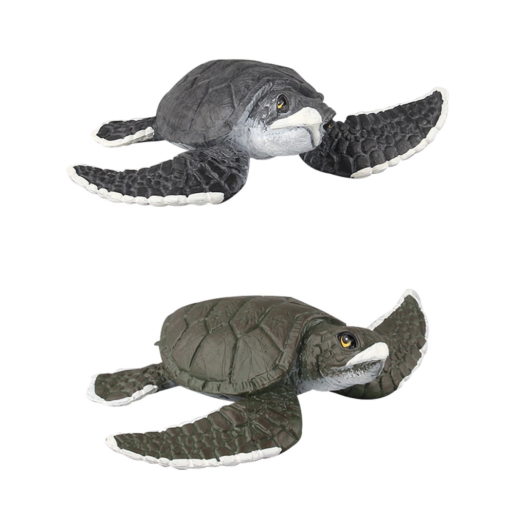 Dan 2pcs Turtle Models Simulated Sea Creatures Realistic Sea Turtles ...