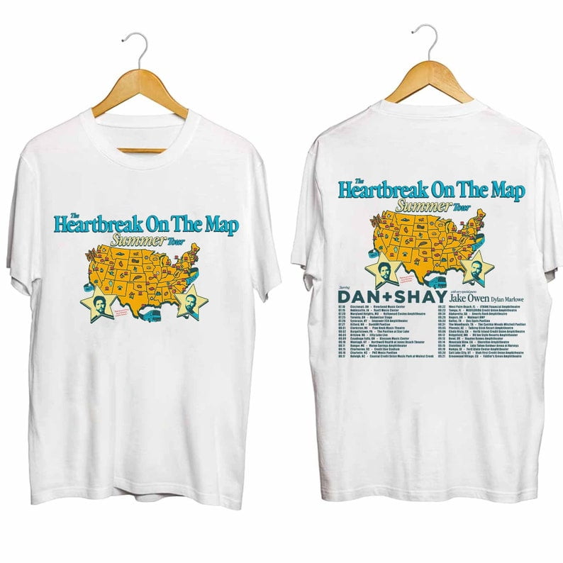 Dan And Shay Tour Heartbreak On The Map 2024 Shirt, Dan + Shay Band ...