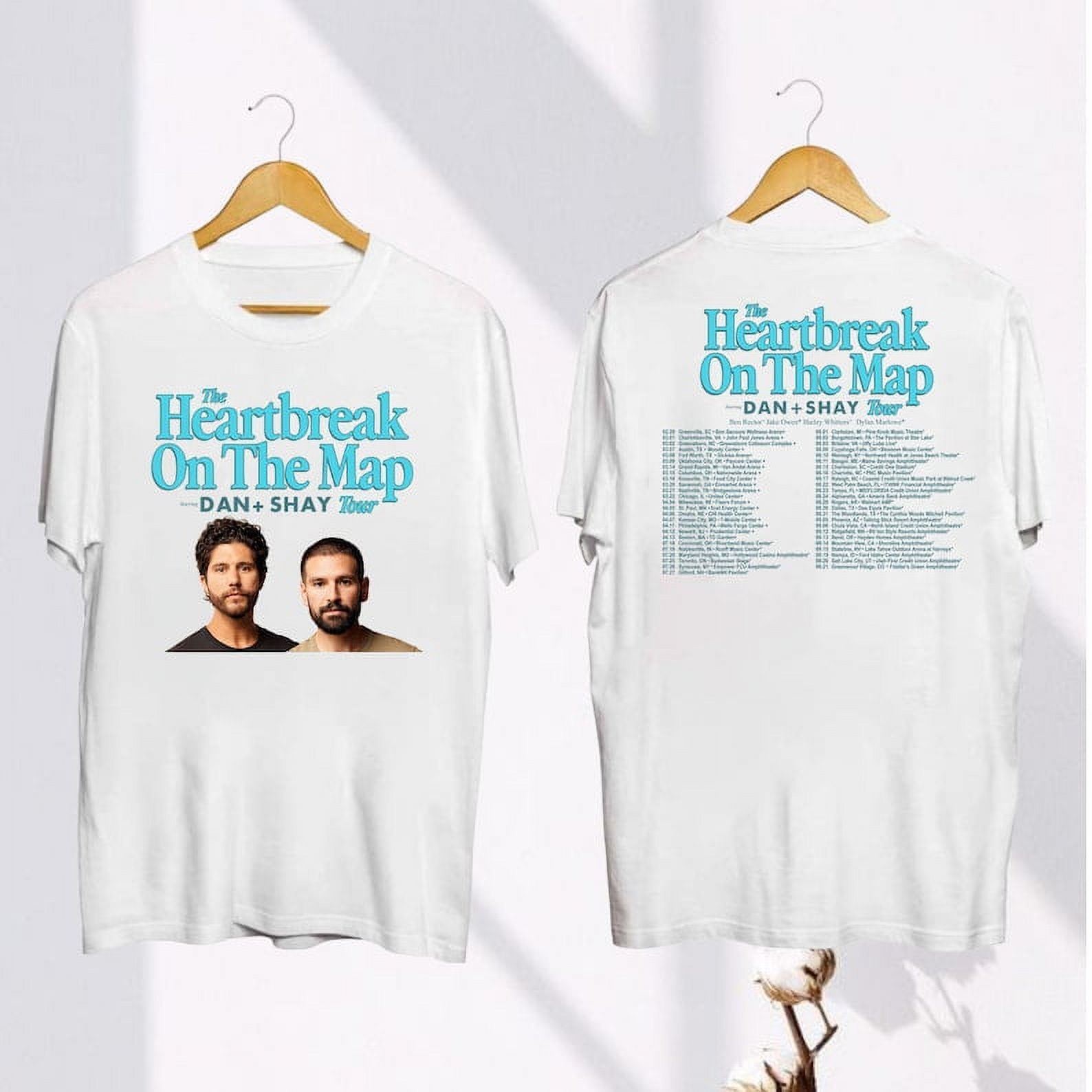 Dan And Shay Tour Heartbreak On The Map 2024 T-Shirt, Dan + Shay Band ...