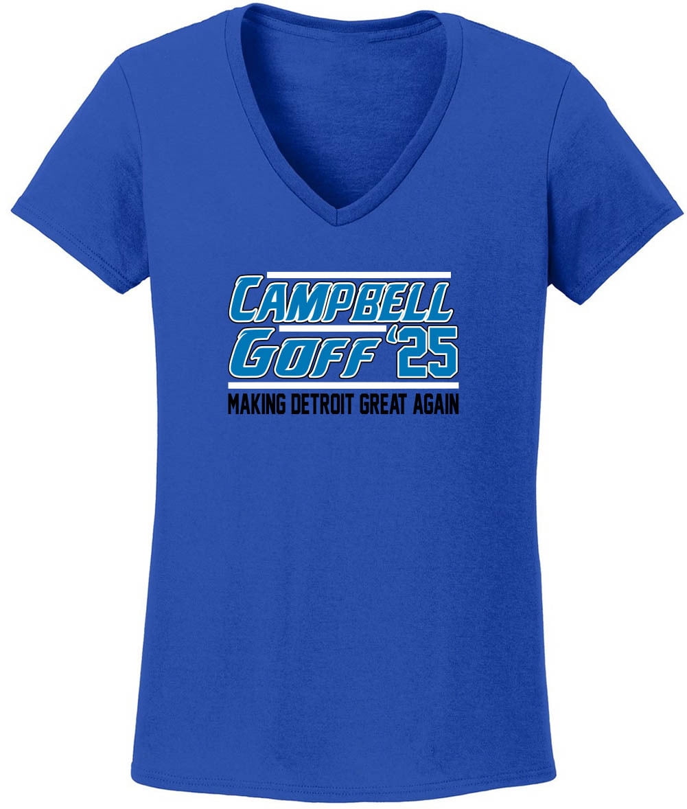 Dan Campbell Jared Goff Detroit 2025 LADIES V-NECK Shirt T-Shirt ...