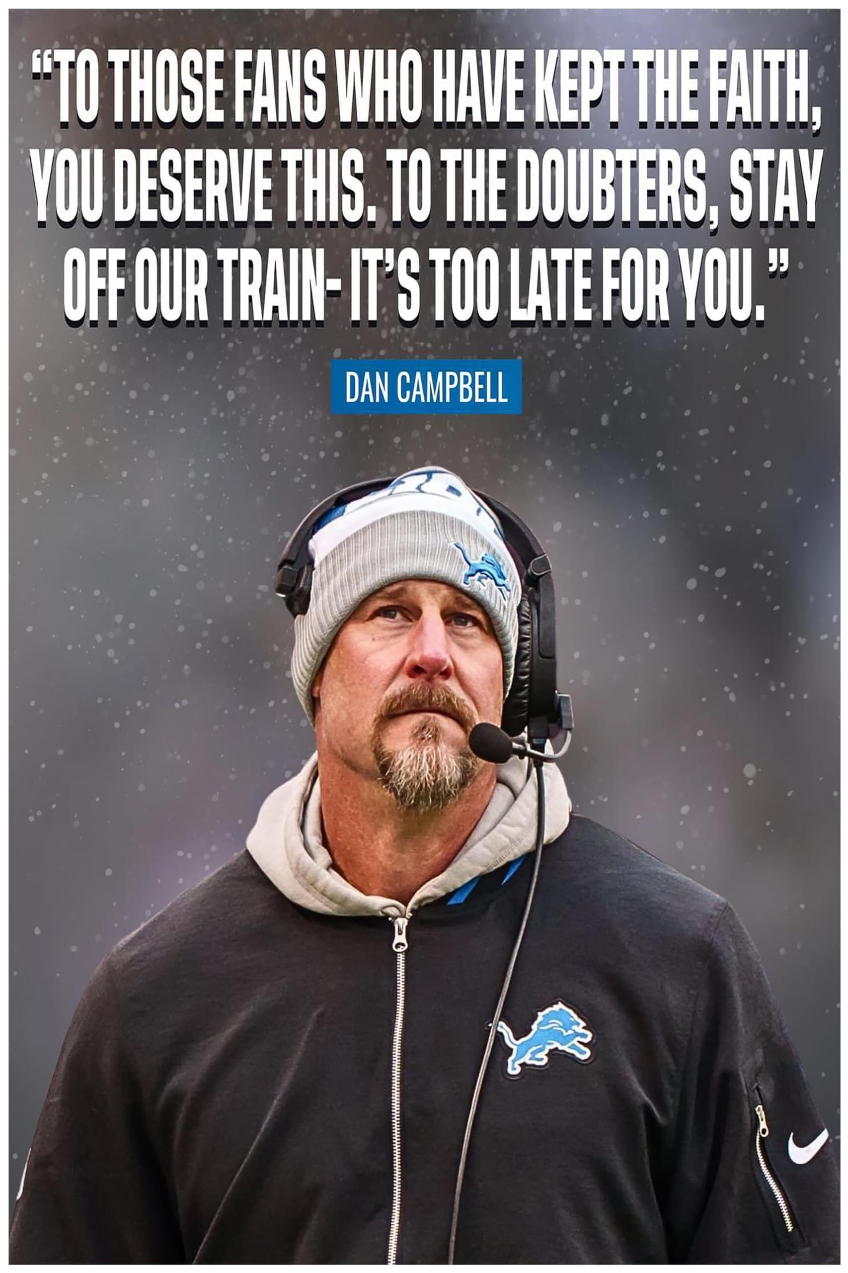 Dan Campbell Poster Motivational Quote Posters Inspirational Football ...