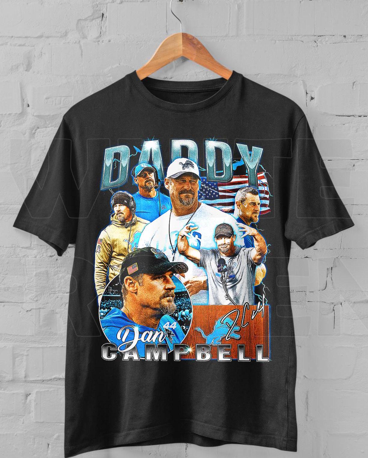 Dan Campbell Shirt, Vintage Daddy Dan Graphic T Shirt, Motor City Dan ...