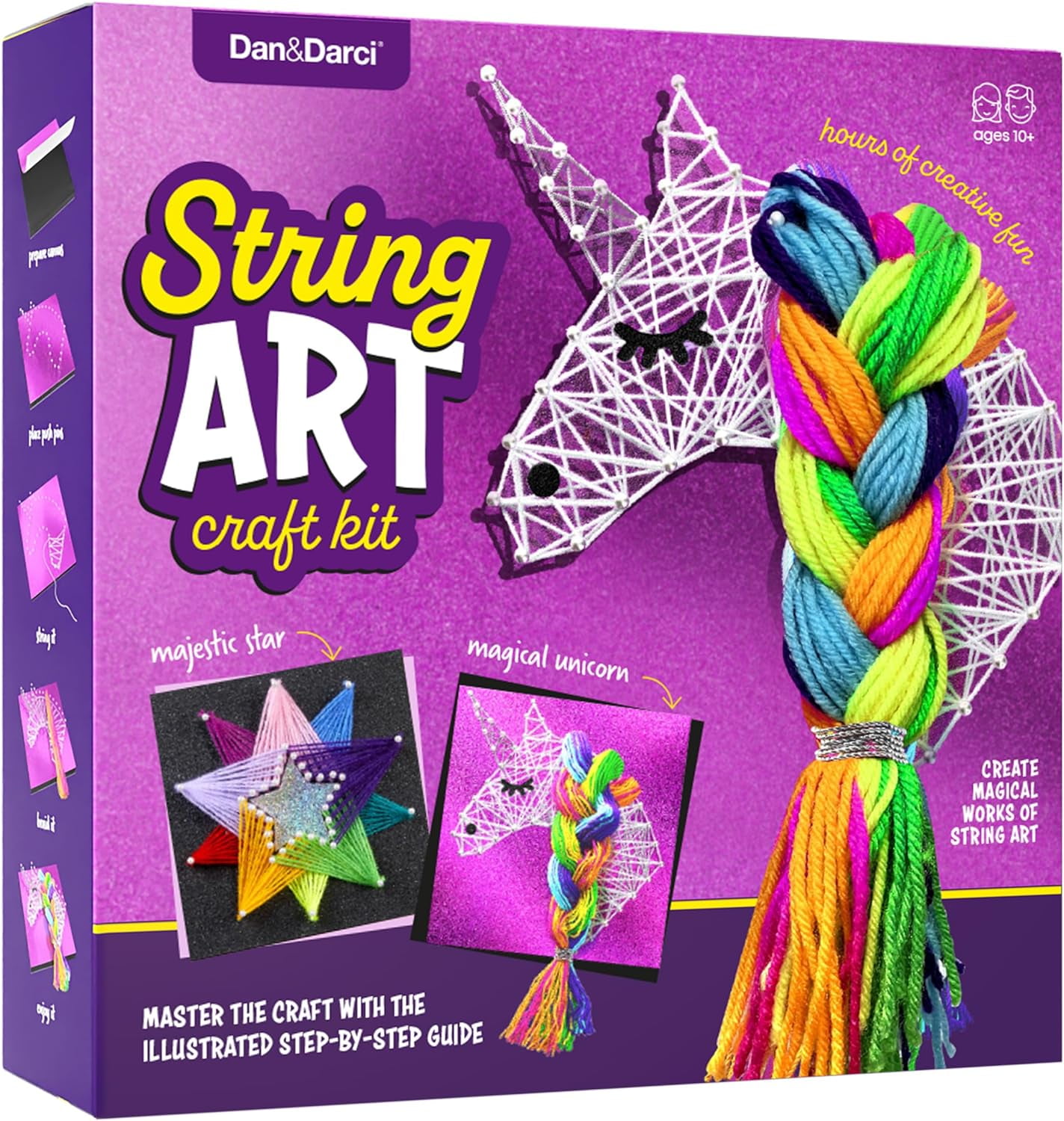 Dan&Darci Art Craft Kit for Kids - Unicorn & Star String Art Set for ...