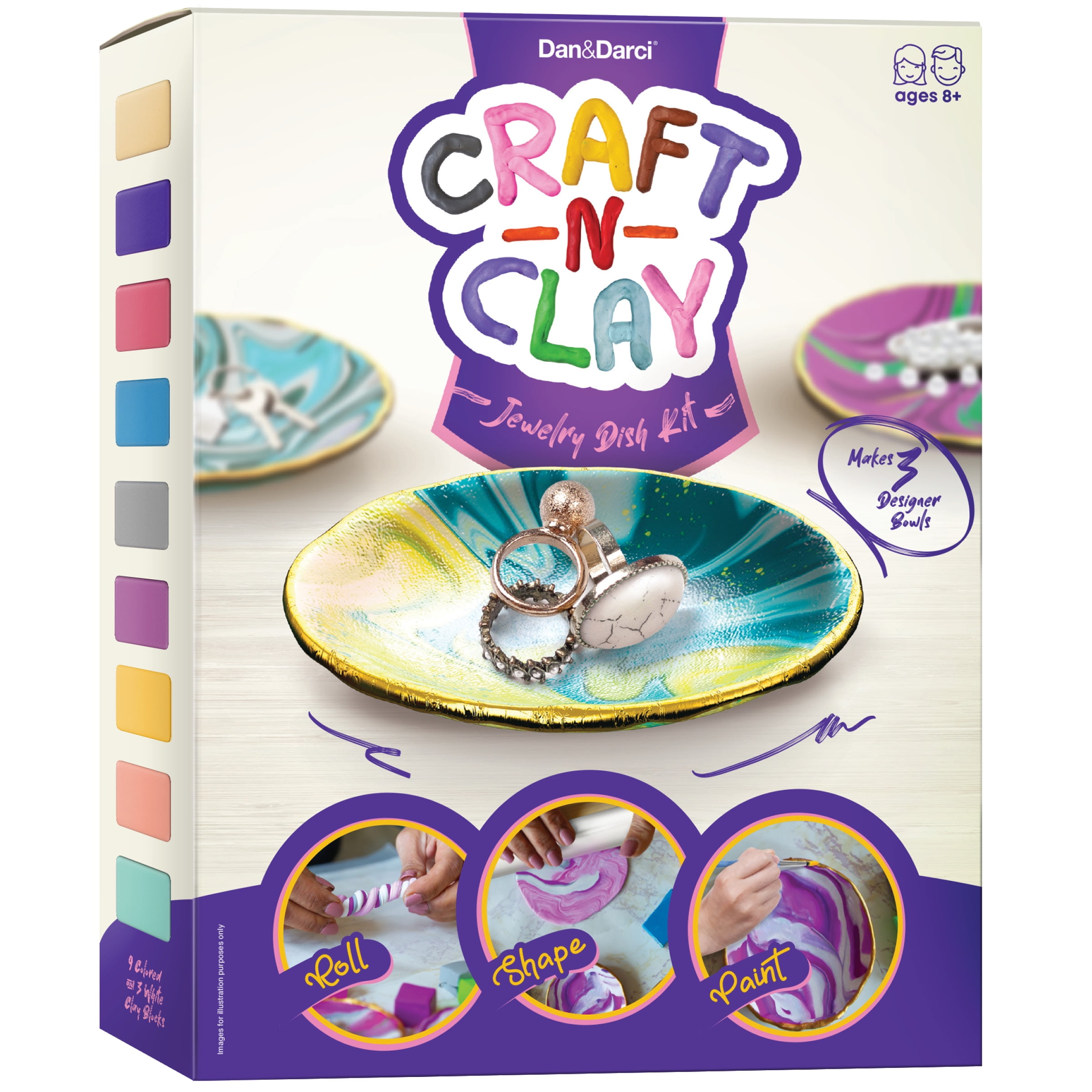 Dan&Darci Craft 'n Clay - DIY Jewelry Dish Kit for Girls Age 8-14 ...