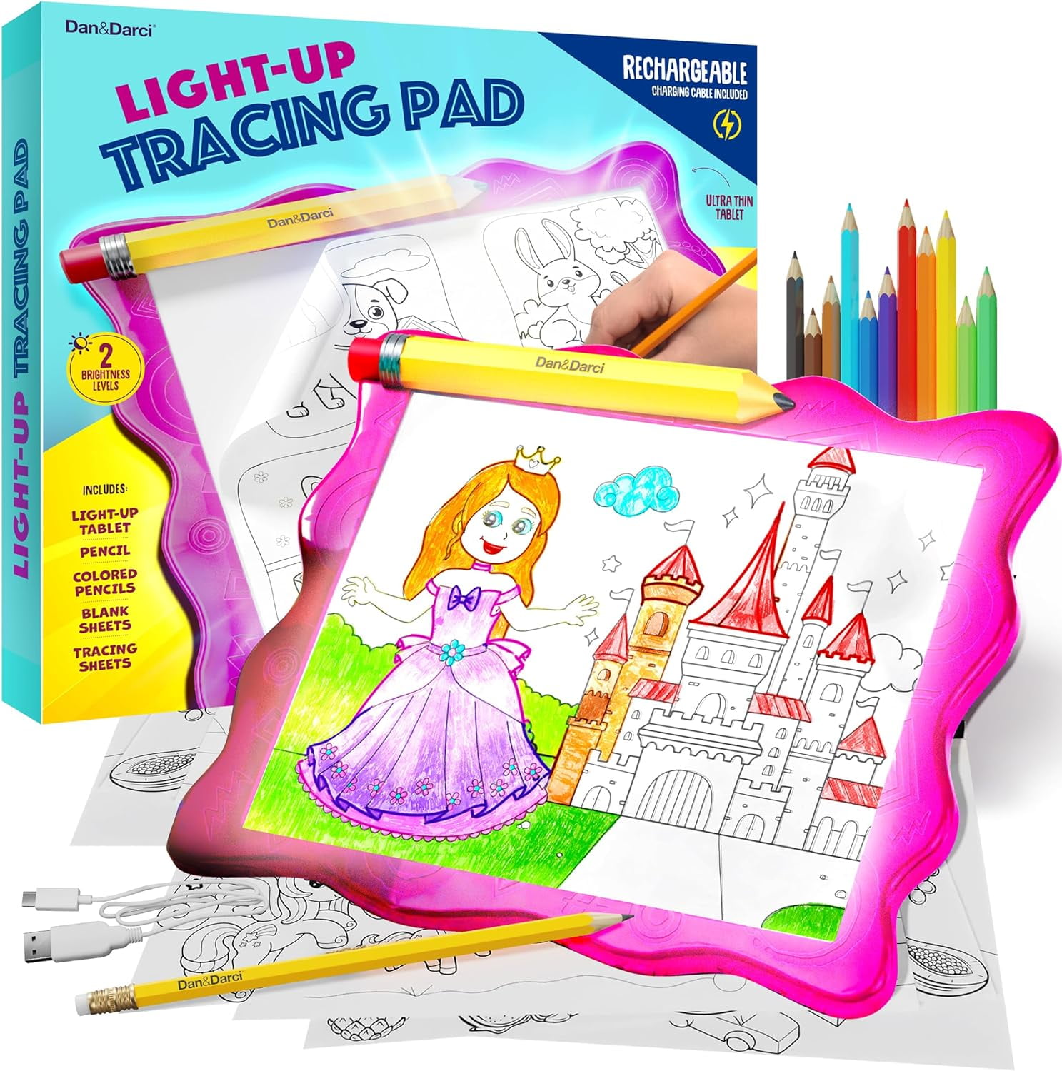 Dan&Darci Light Up Tracing Pad for Kids - Arts & Crafts Art Drawing ...