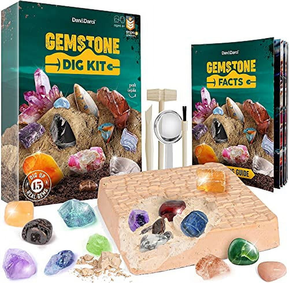 Dan & Darci Mega Gem Dig Kit - 15 Real Gemstones Collection for ... Dan & Darci Mega Gem Dig Kit - 15 Real Gemstones Collection for ...