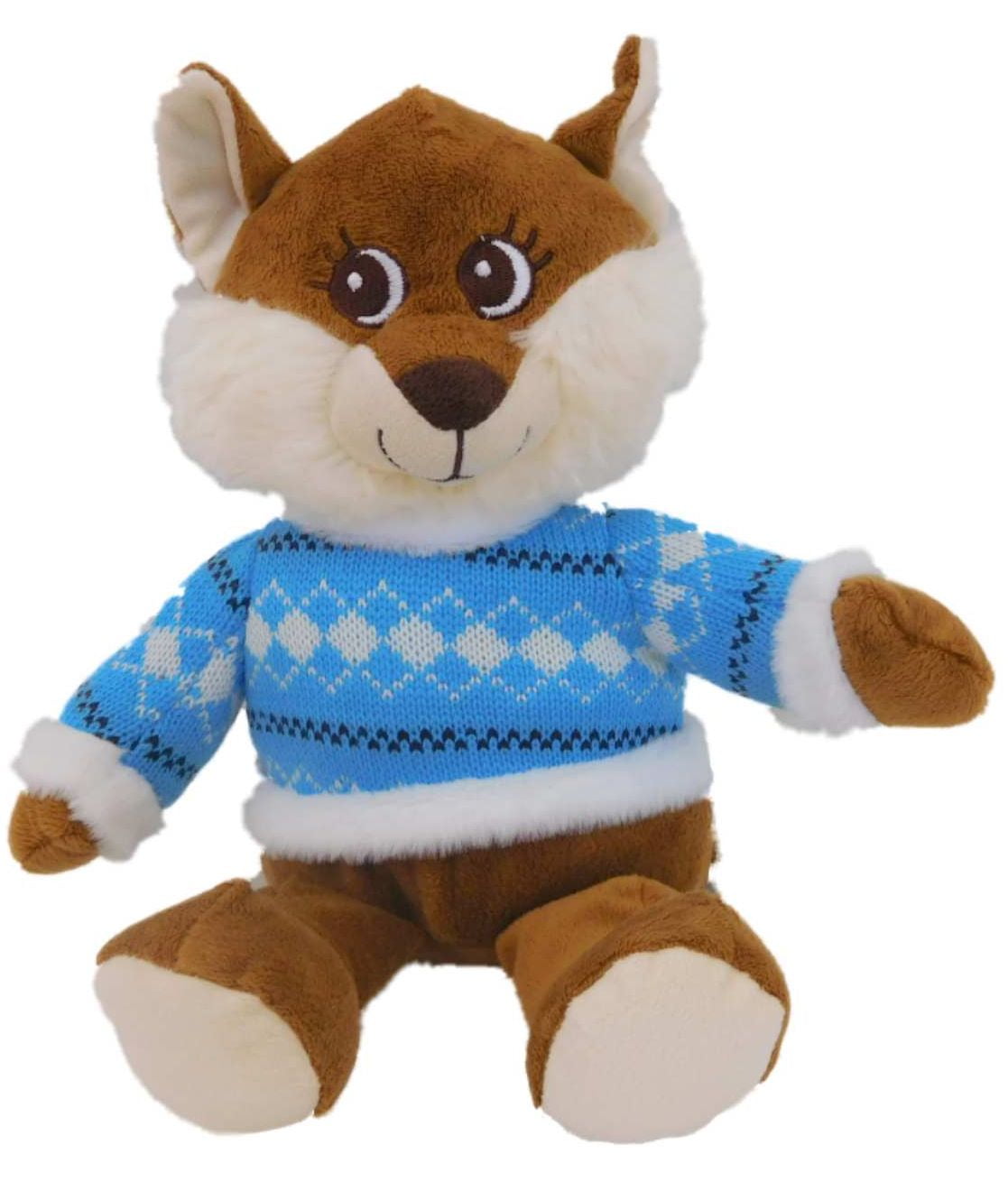 Dan Dee Plush Foxy Fox Stuffed Animal With Blue Sweater 12" Holiday Pal ...
