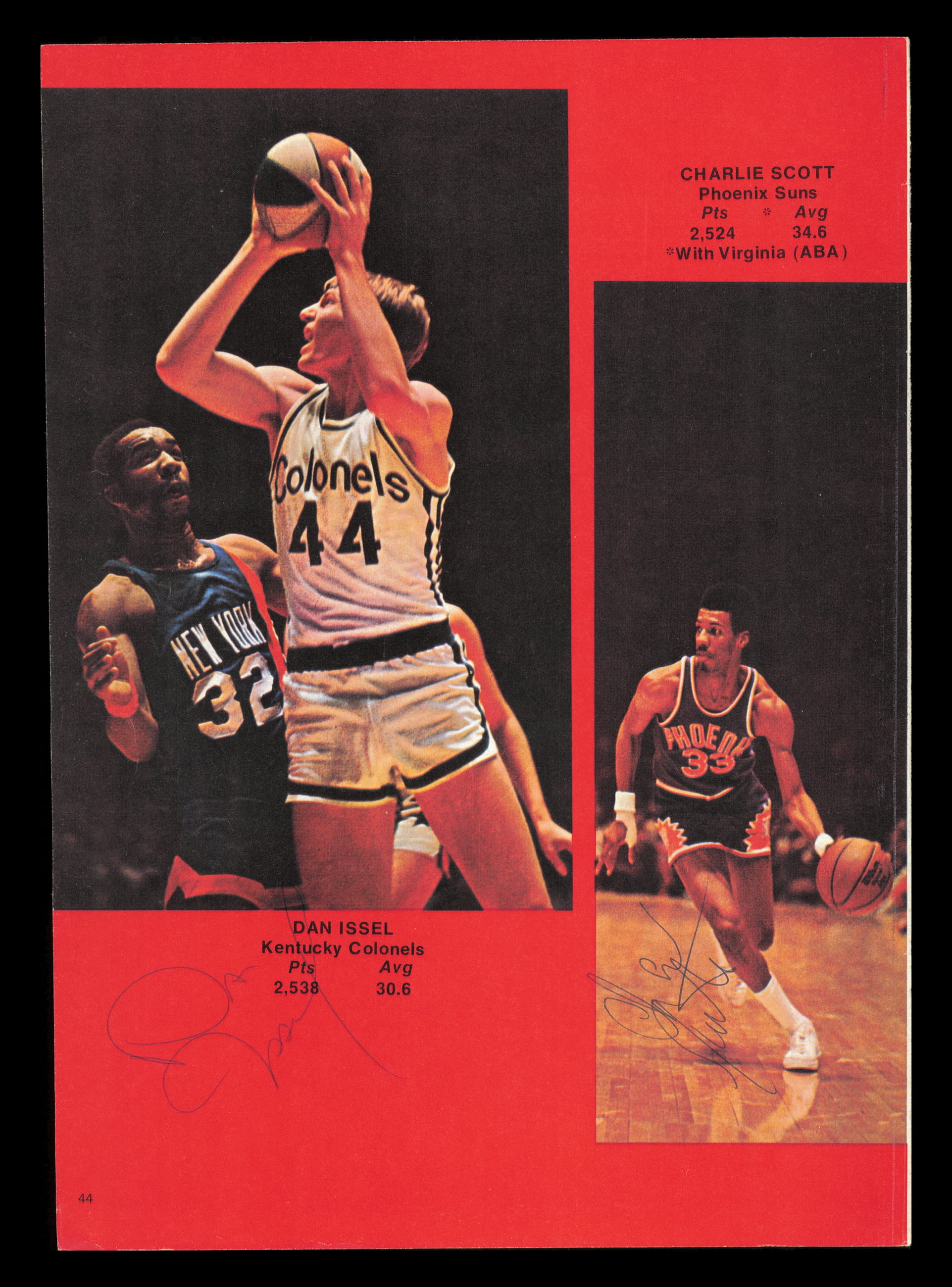 Dan Issel & Charlie Scott Autographed 8x11 Magazine Photo SKU #237796 ...