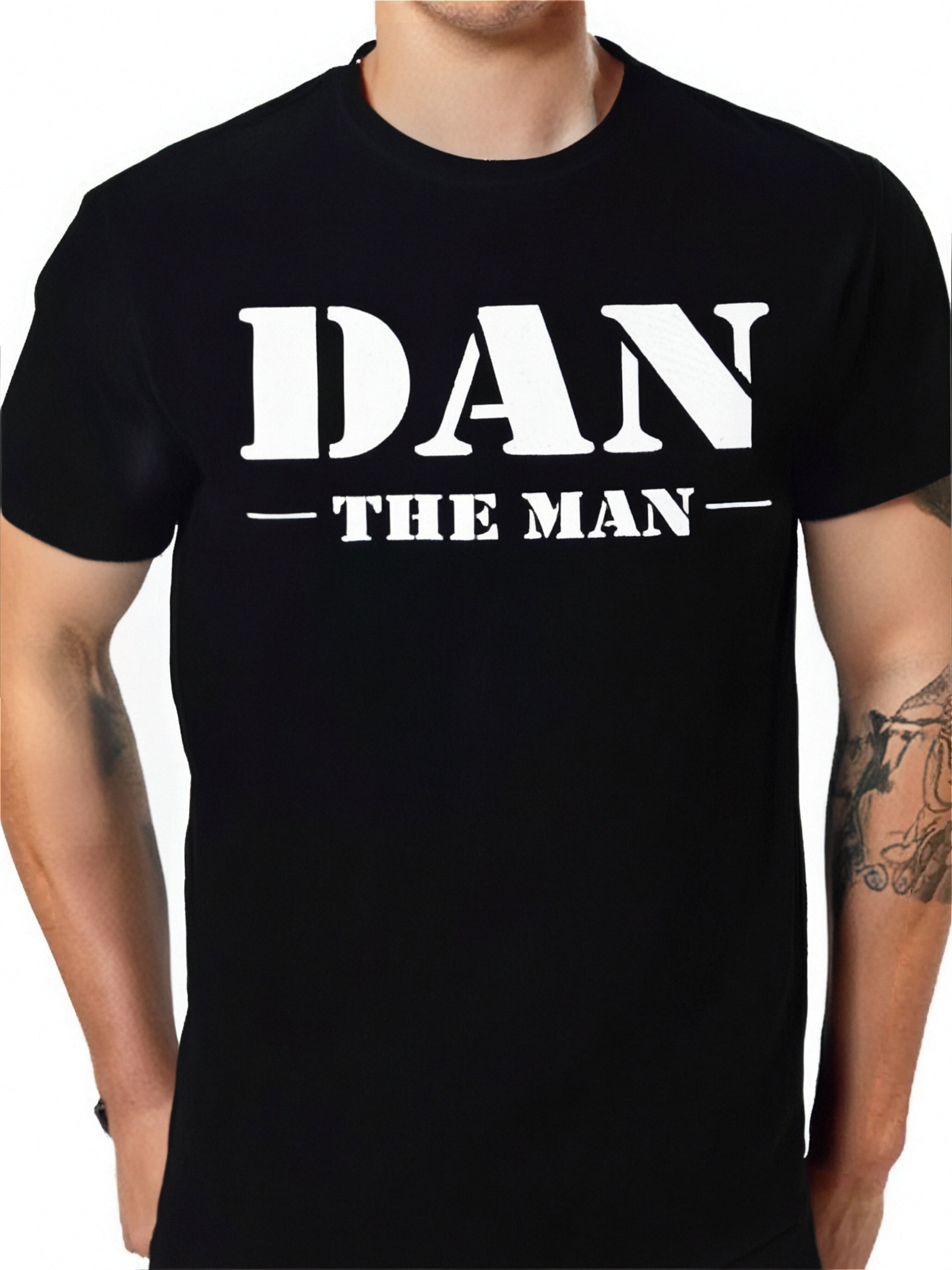 Dan The Man Name Gift Apparel T-Shirt Men's casual T-shirt 100% cotton ...