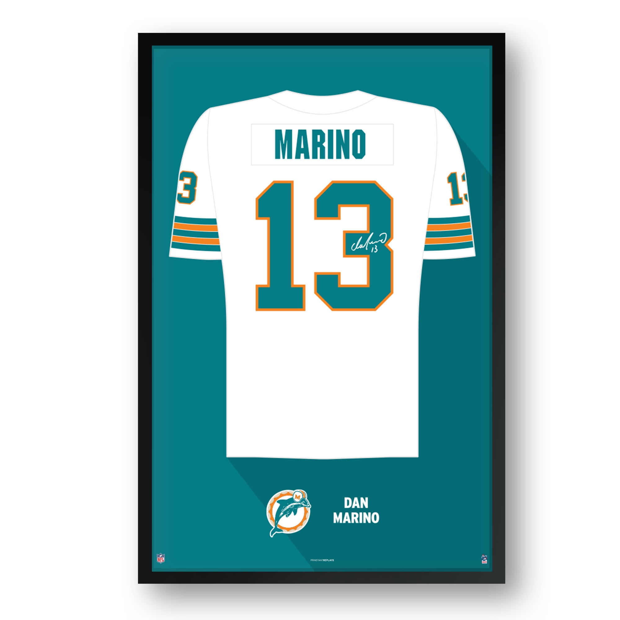 Dan Marino Miami Dolphins Framed 14" x 20" Retired Jersey Art Print ...