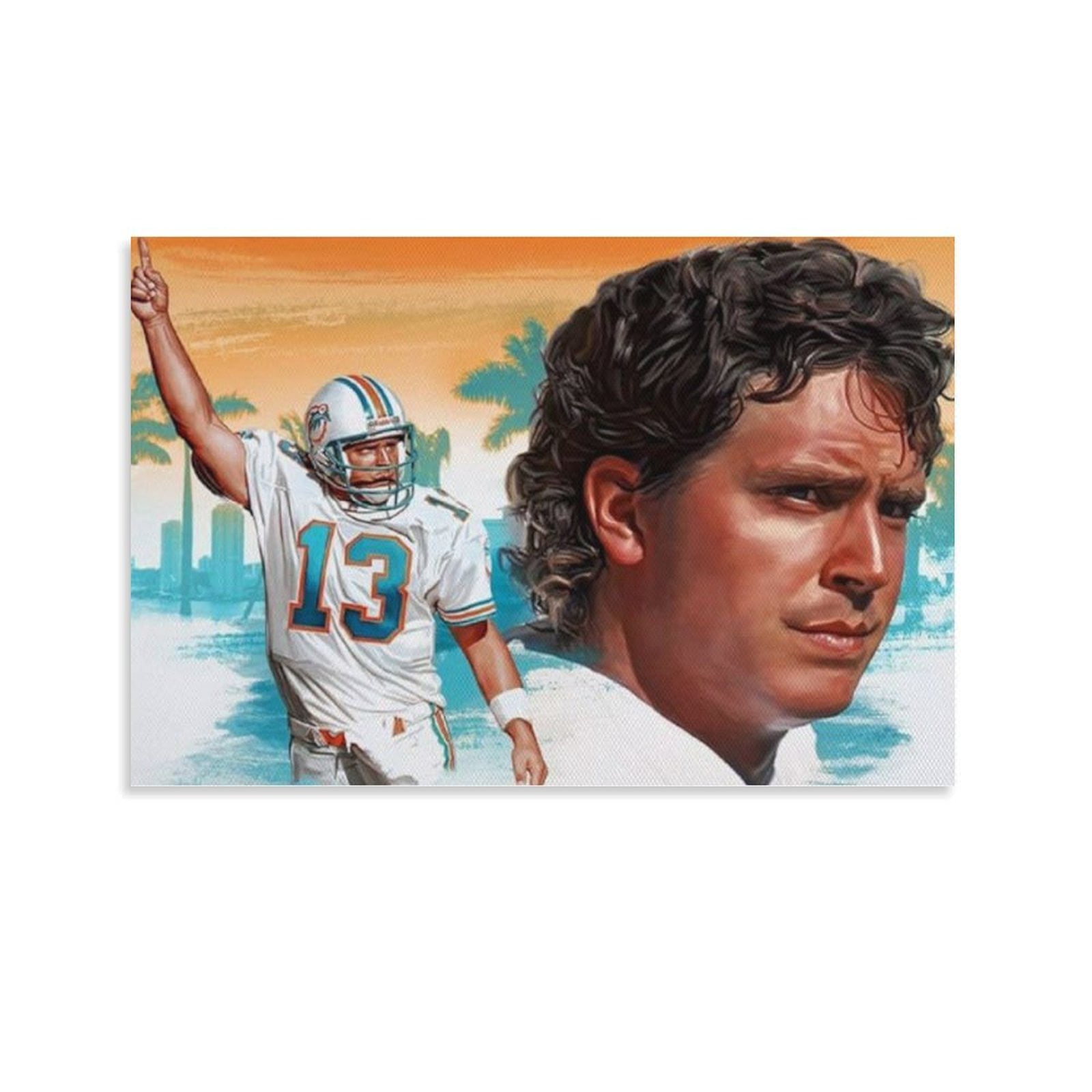 Dan Marino Poster Picture Painting On Canvas Wall Art Poster Scroll ...