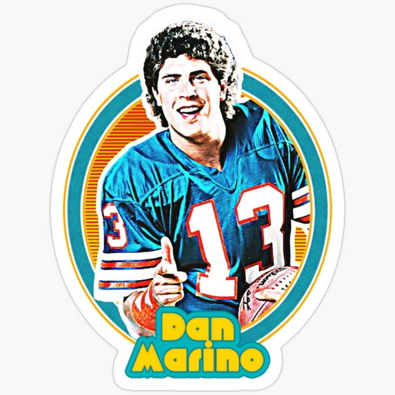 Dan Marino Retro 80S Football Sticker Phone Decal Water Bottle Stickers ...