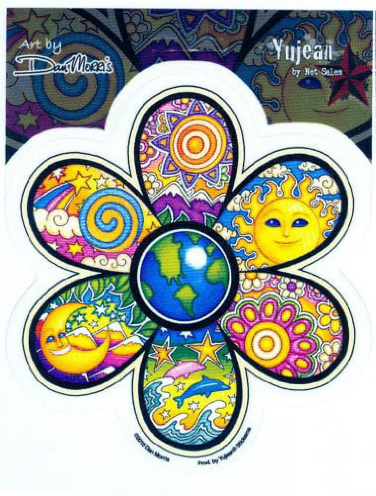 Dan Morris - Earth Celestial Flower - 4.75" x 5" - Sticker / Decal UV ...