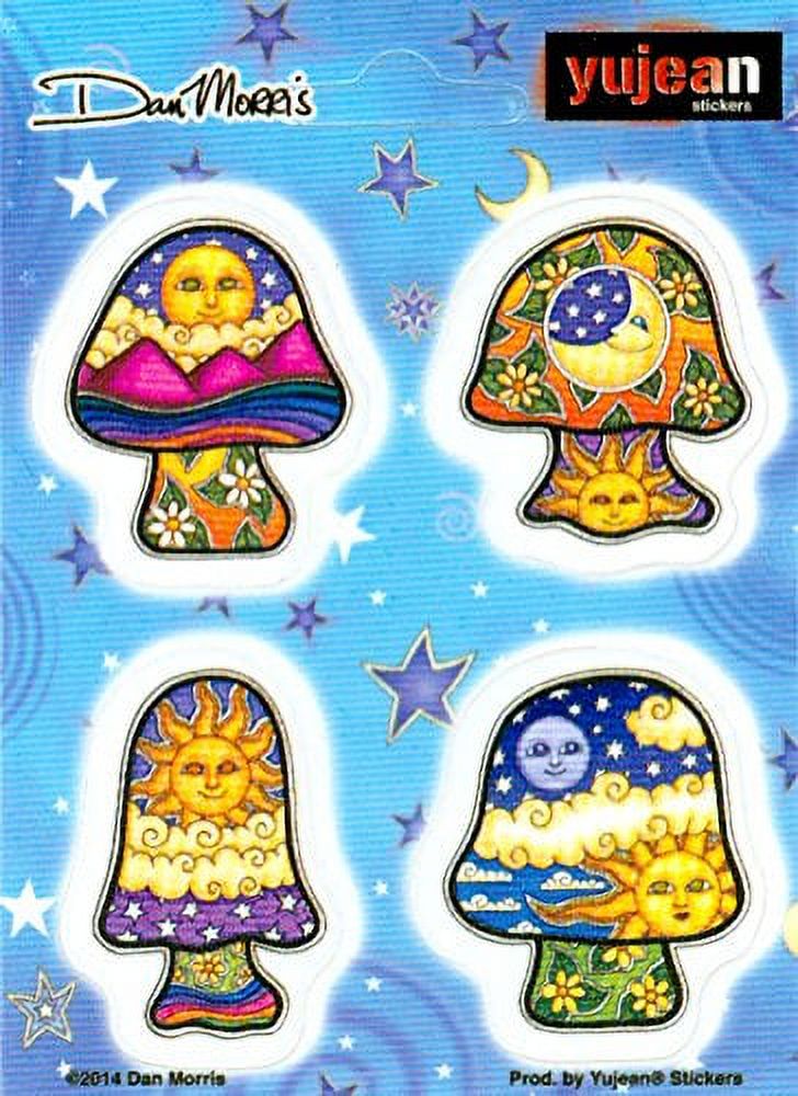 Dan Morris - Mini Mushrooms - Sheet of 4 Stickers / Decals - Walmart.com