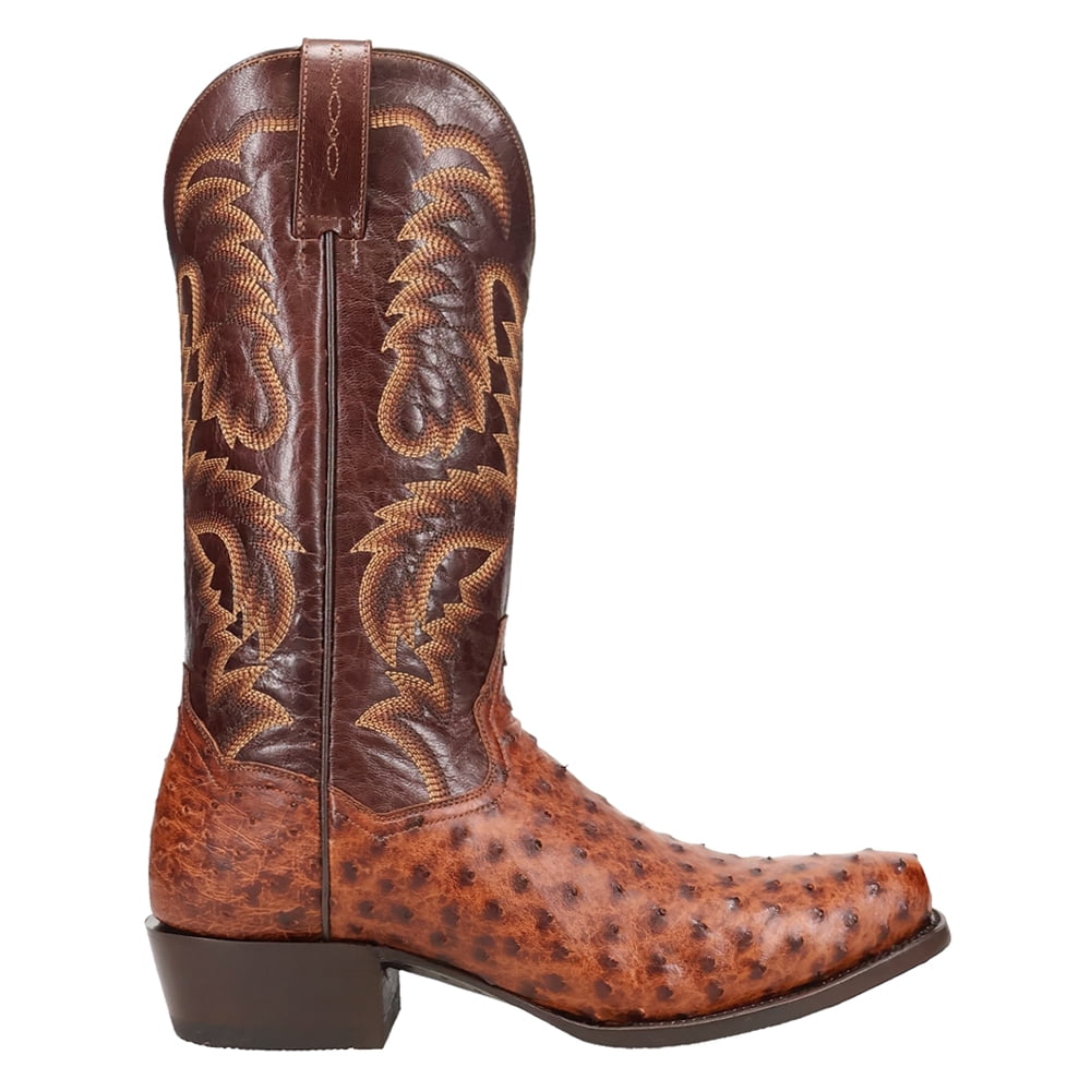 Dan Post Boots Mens Marco Full Quill Ostrich Pull On Square Toe Cowboy ...