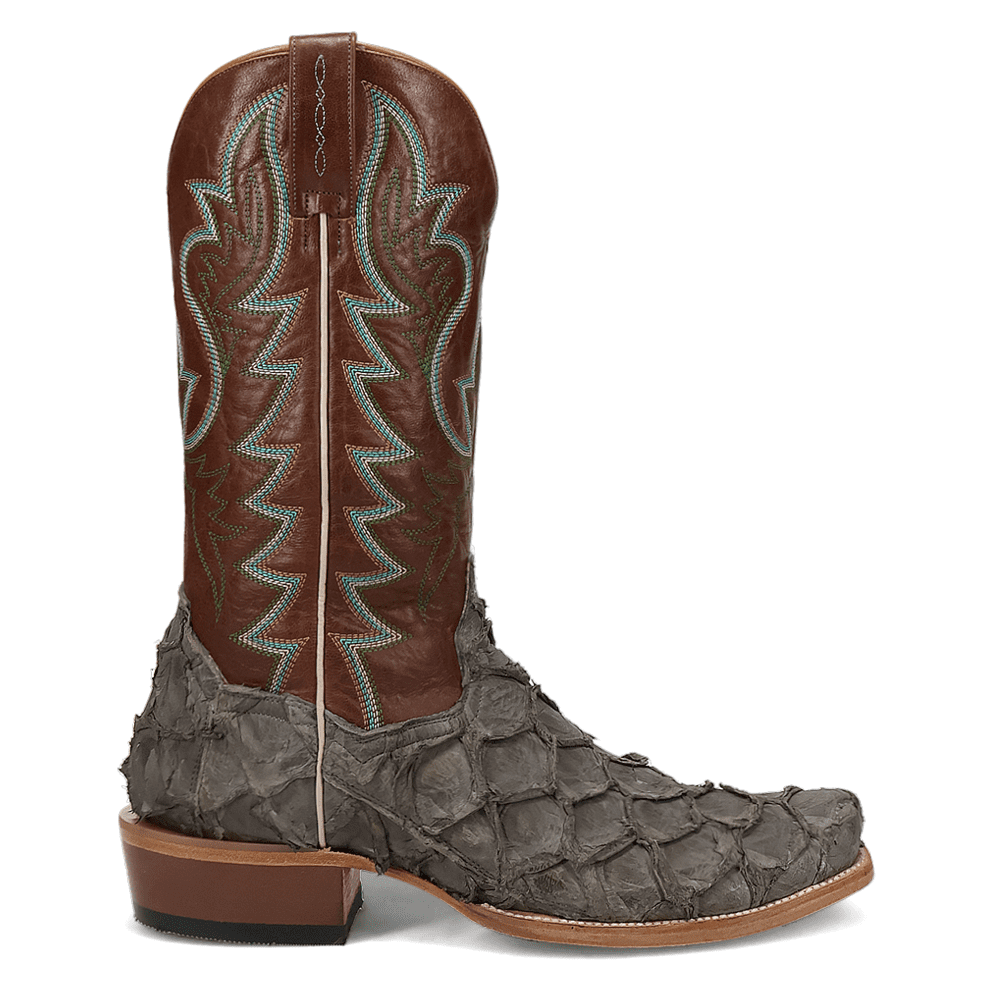 Dan Post Boots Mens Riggs Pirarucu Embroidered Square Toe Cowboy Mid ...