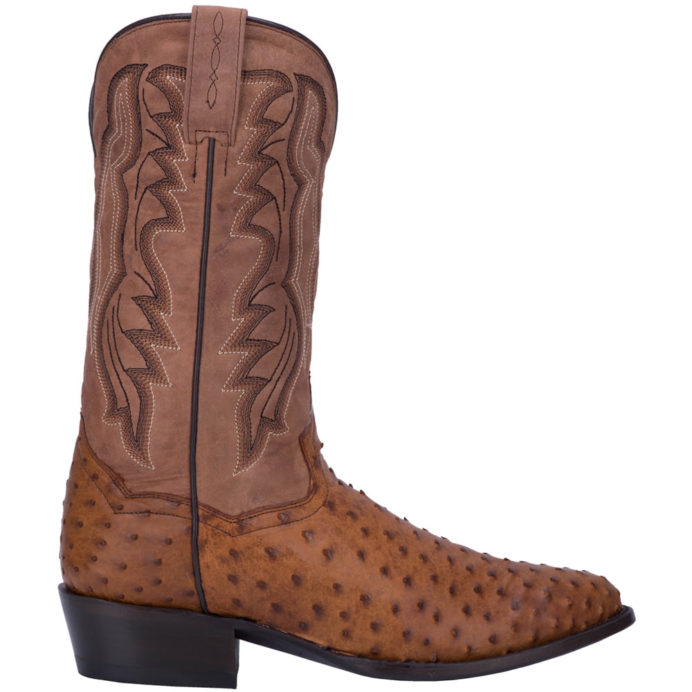 Dan Post Boots Mens Tempe Ostrich Embroidered Round Toe Pull On Cowboy ...