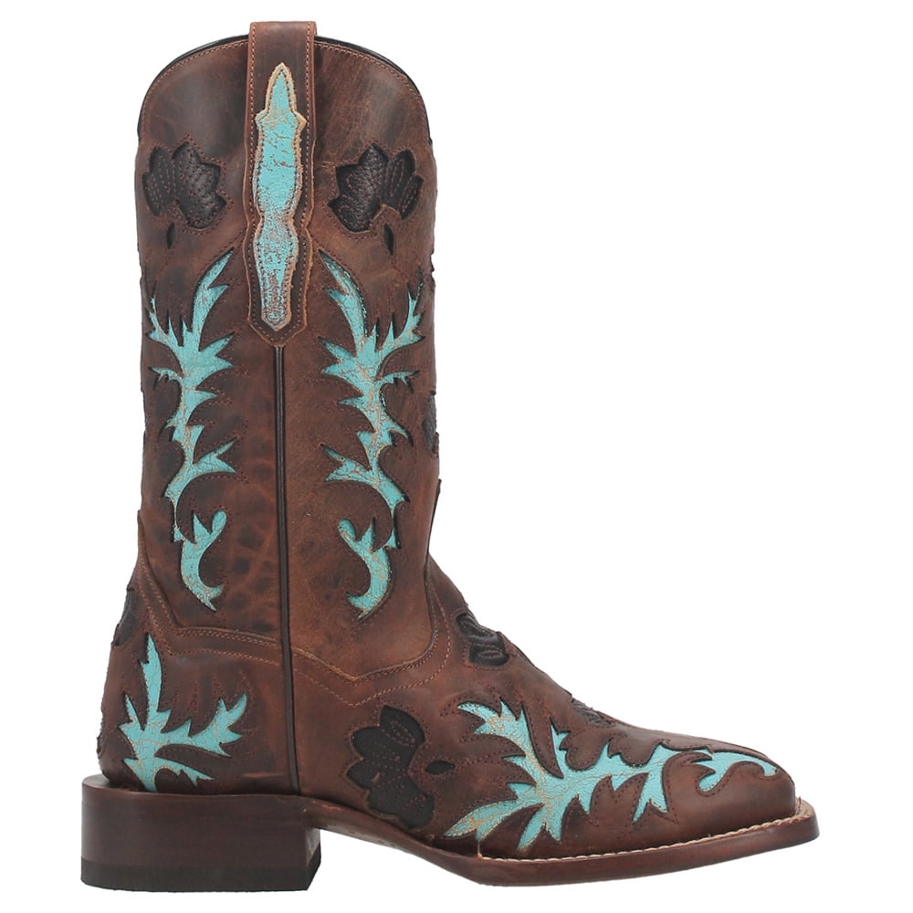 Dan Post Boots Womens Tamarind Tooled Inlay Square Toe Cowboy Mid Calf ...