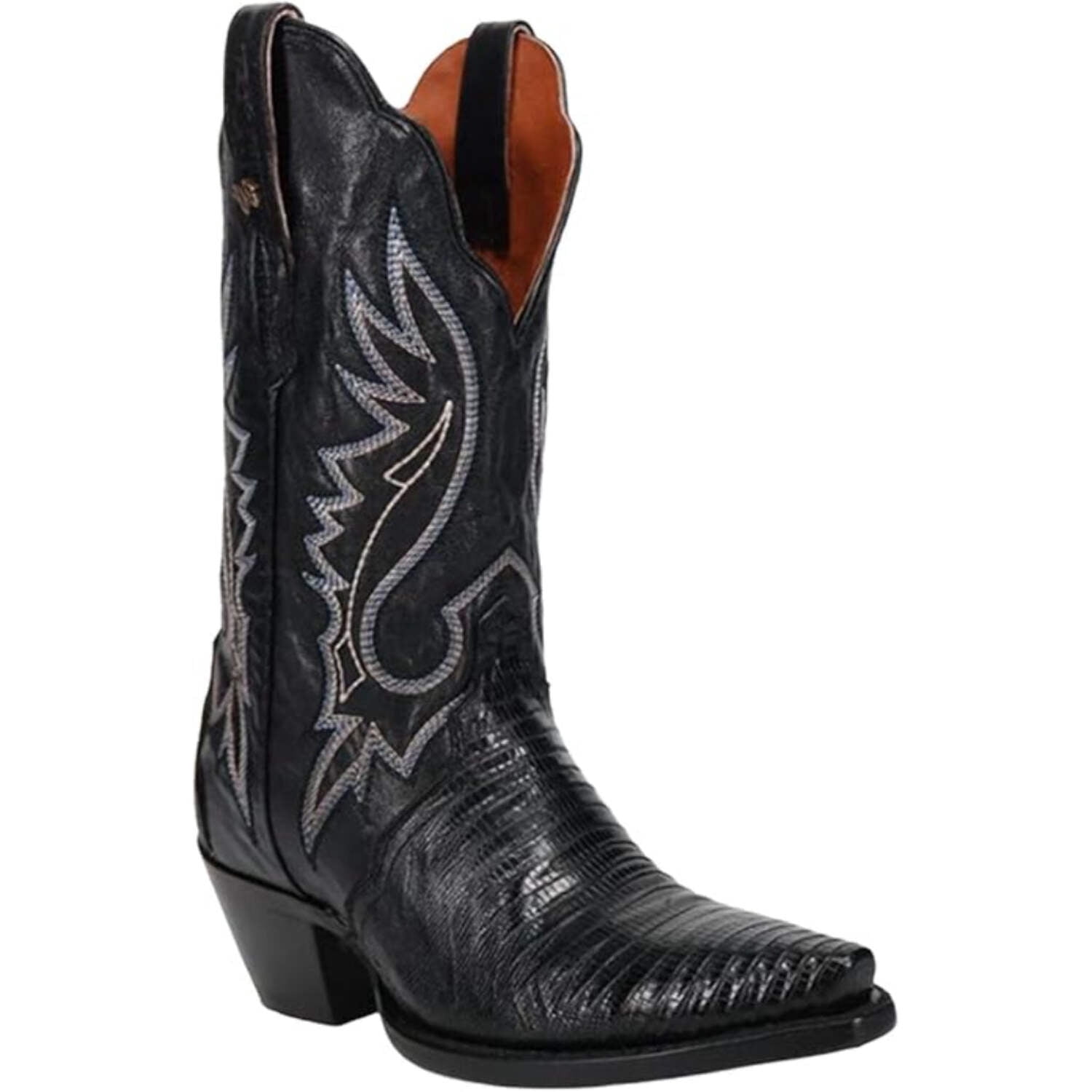 Dan Post DP5100 Women's Celine Snip Toe Lizard Exotic Boots - Black ...