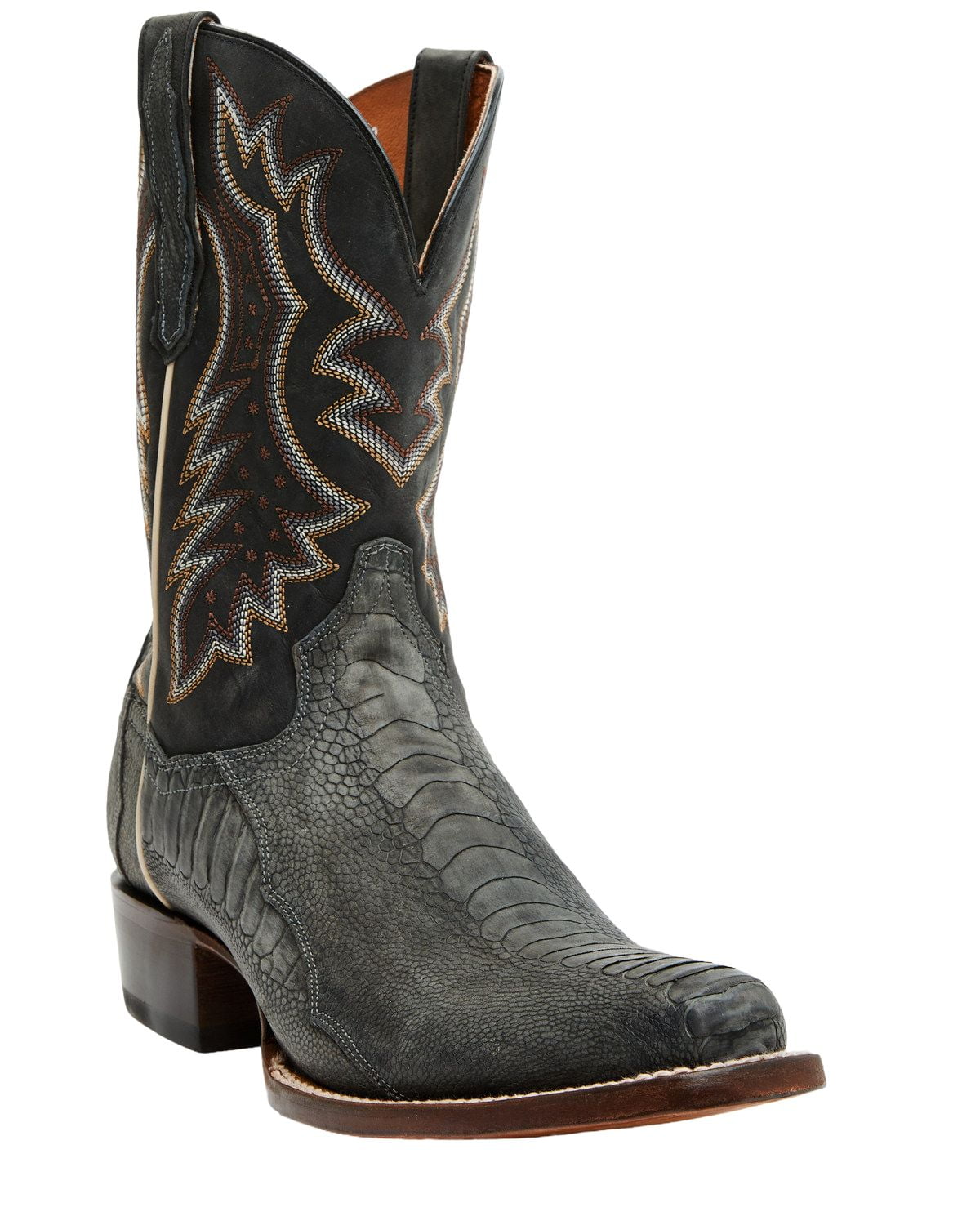 Dan Post Men's 11" Exotic Ostrich Leg Western Boot Square Toe Grey 7.5 ...